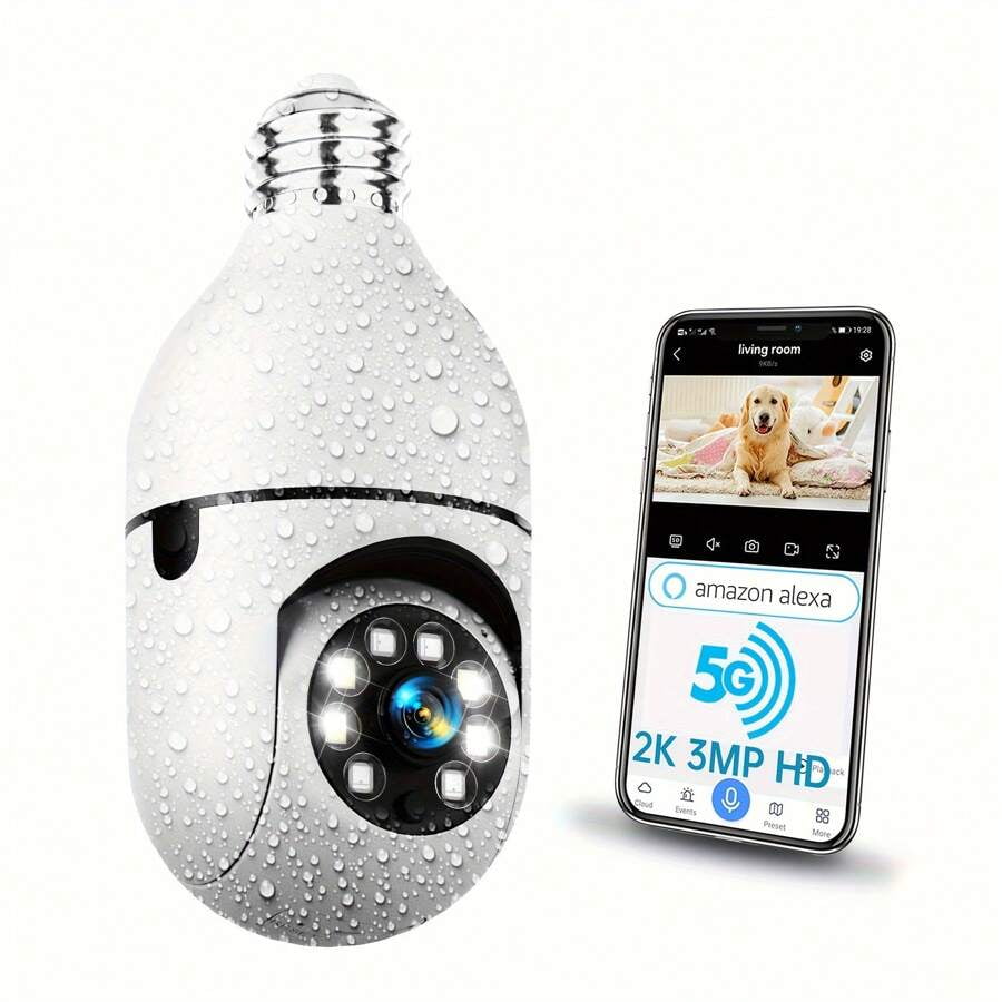 WESECUU Security Camera 2K HD Light Bulb Camera Security Cameras ...