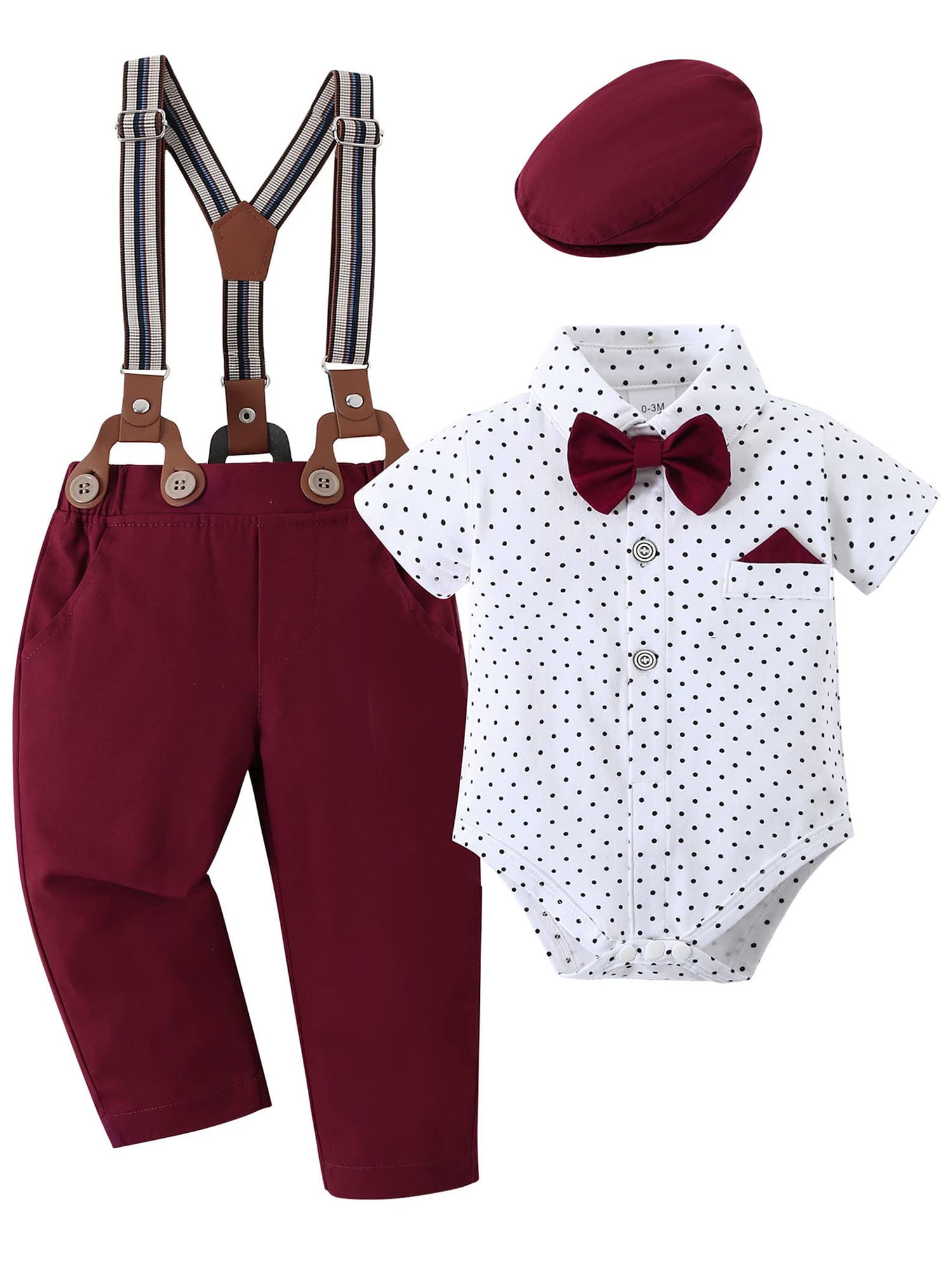 WESIDOM Baby Boy Clothes Toddler Infant Formal Outfits Suspender Pants ...