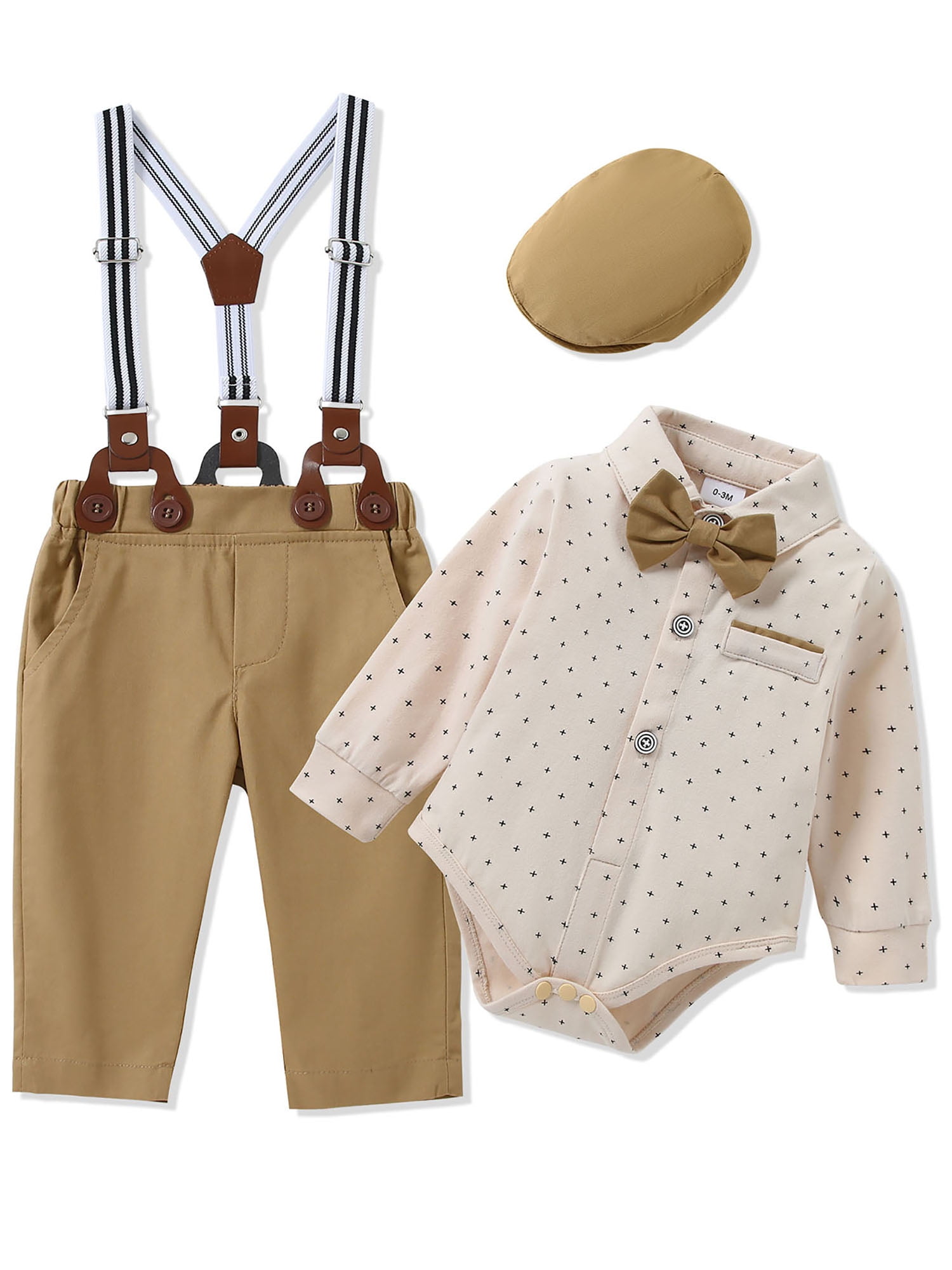 WESIDOM Toddler Baby Boy Clothes Shirt Top Formal Suspender Pants ...