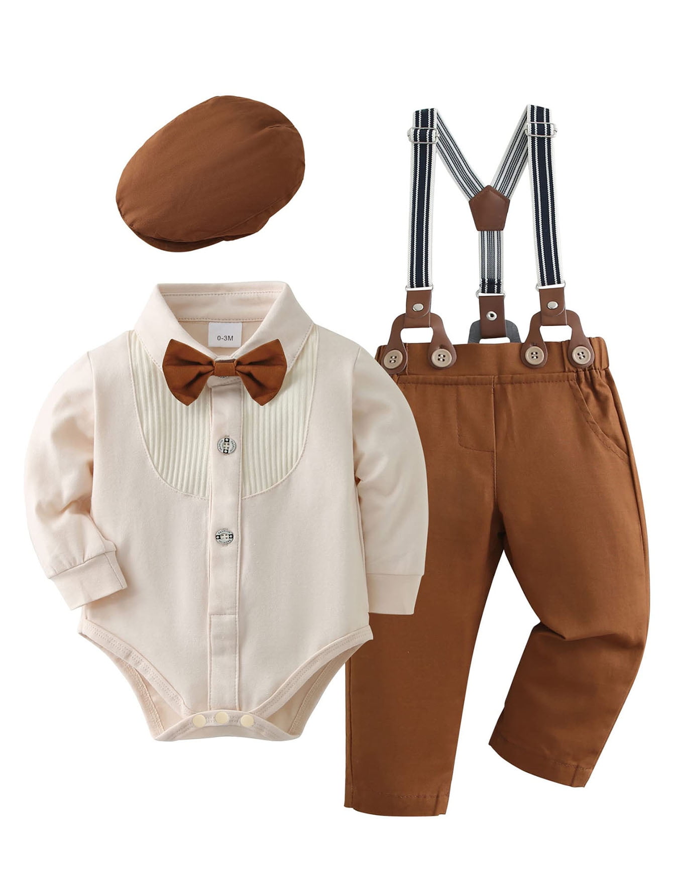 WESIDOM Toddler Infant Boy Clothes Suits Formal Outfit Bowtie Shirt ...