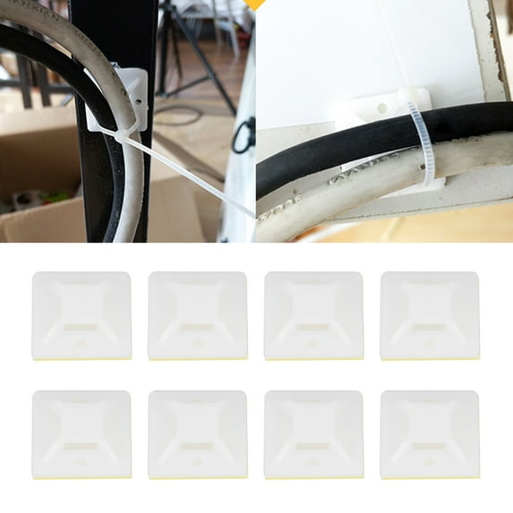 WESIEVYA 1000Pcs Cable Management White Square for Wire Organization ...