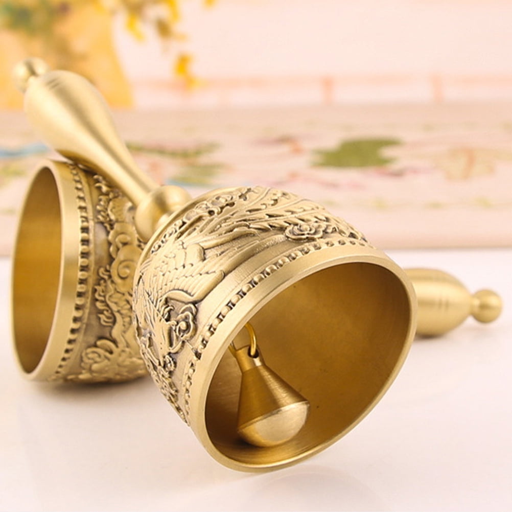 WESIEVYA 1Pack Golden Handbell of Brass with Bell-Shaped Design for ...