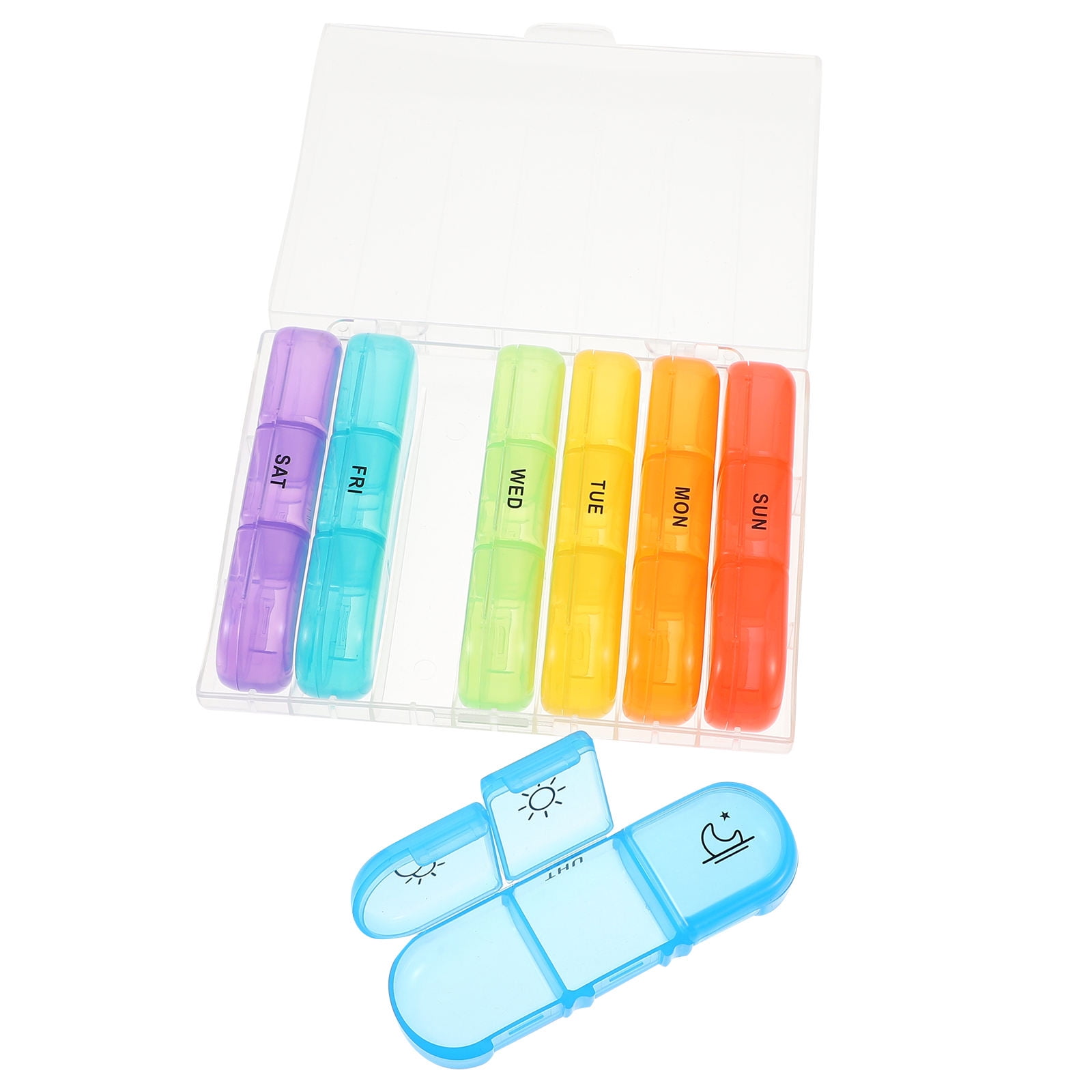 WESIEVYA 1Set Portable Travel Pill Organizer Assorted Color Rectangular ...