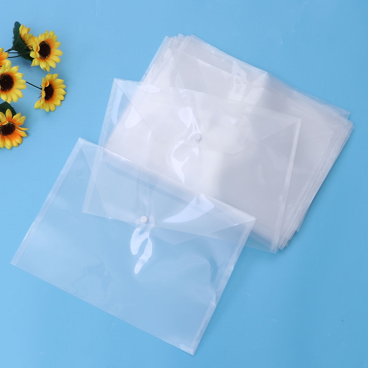 WESIEVYA 20Pcs A4 Size Transparent File Folder for Professionals and ...