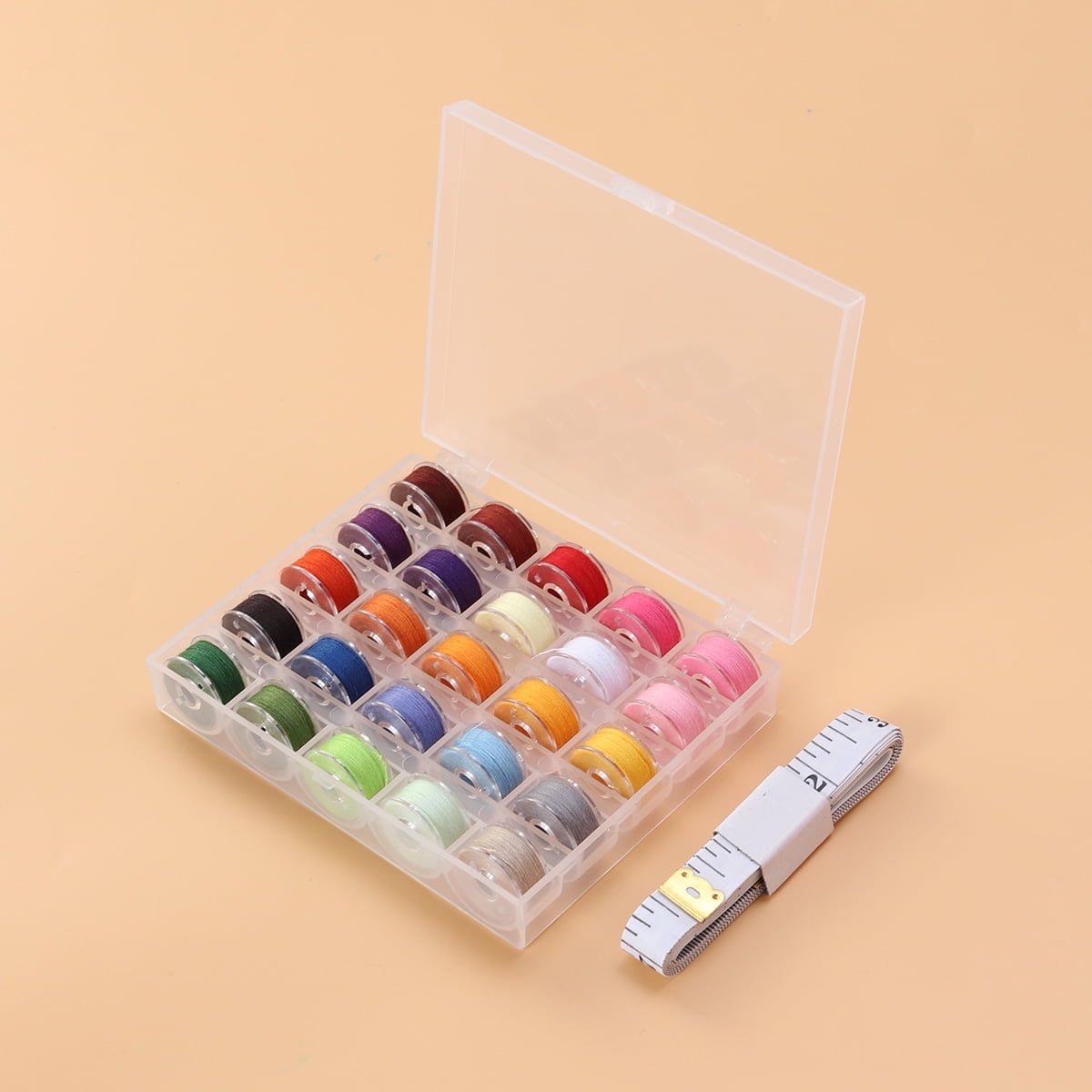 WESIEVYA 25 Pcs Sewing Machine Bobbins Spools Assorted Color ...