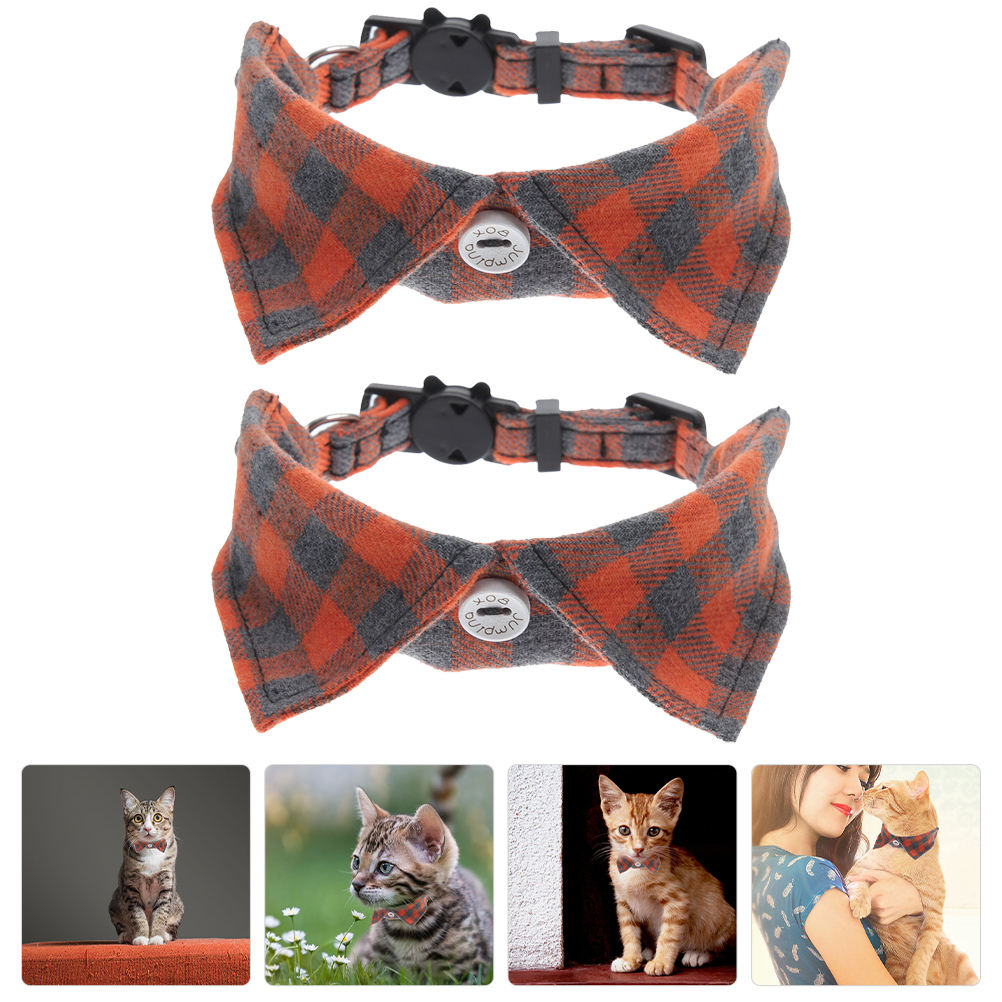 WESIEVYA 2Pcs Baby Kitten Collar With Bell And Safety Buckle In Multi ...
