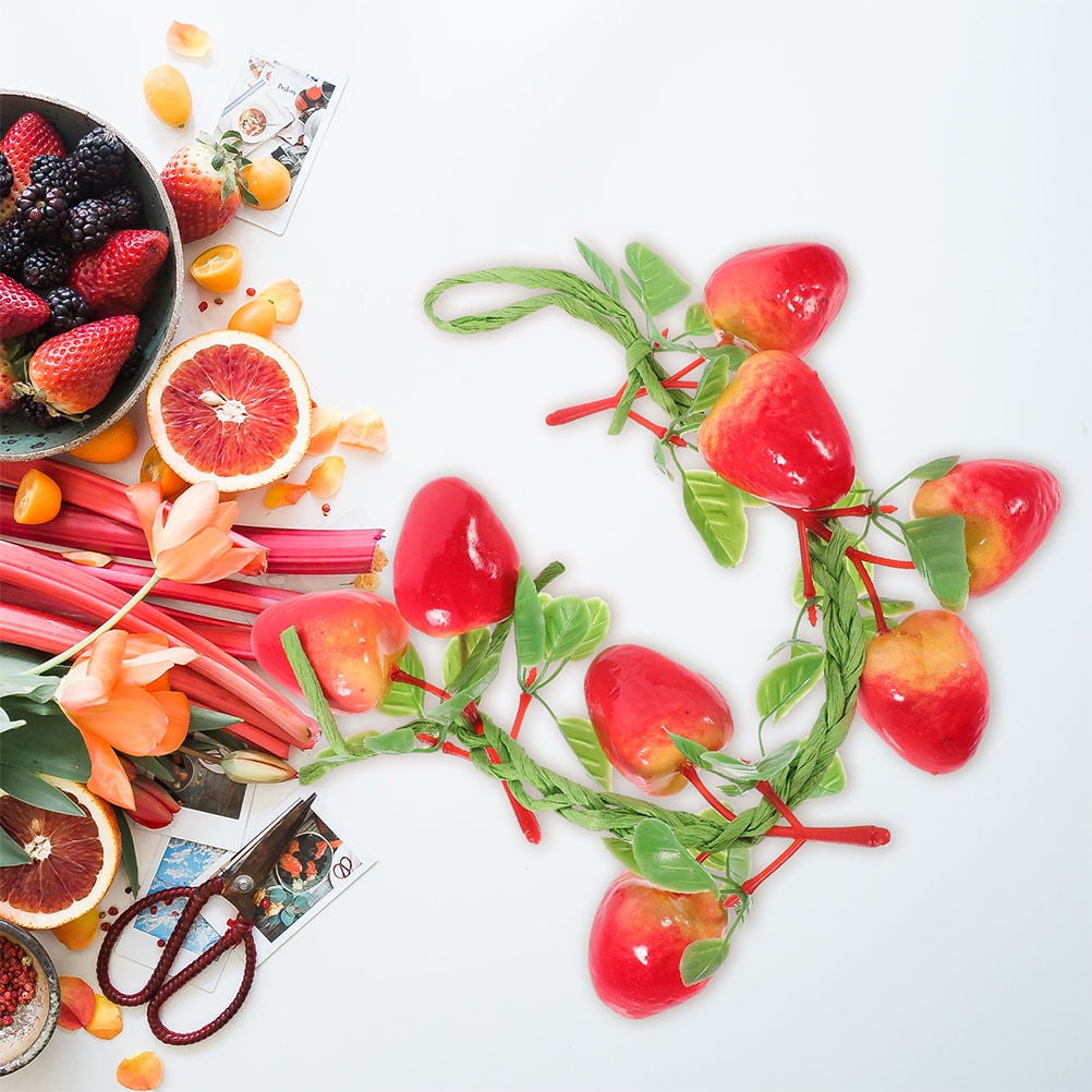 WESIEVYA 2Pcs Fake Fruit Strawberry Vine String For Outdoor Adventure ...