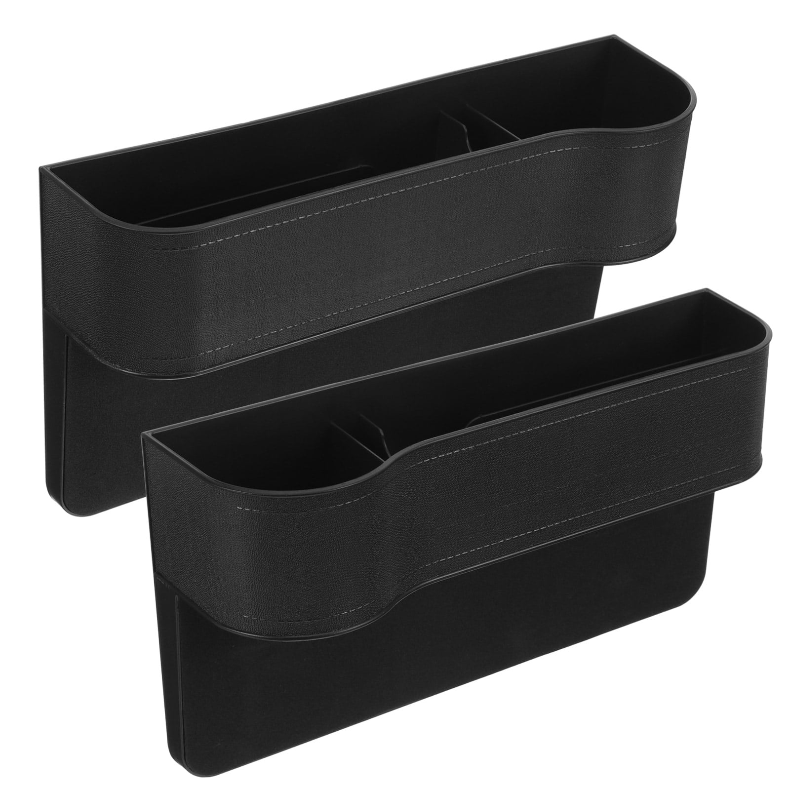 WESIEVYA 2Set Black Plastic Rectangular Car Console Design Storage ...