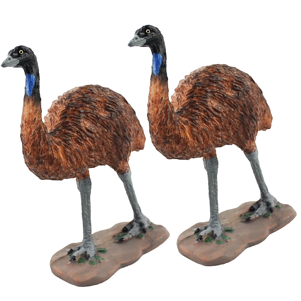 WESIEVYA 2Set Simulated Animal Models Ostrich Figurine Plastic ...