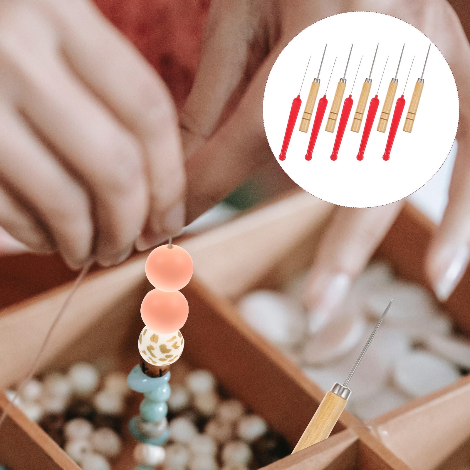 WESIEVYA 5 x Awls Easy Thread Beading Needles Assorted Color Safe ...