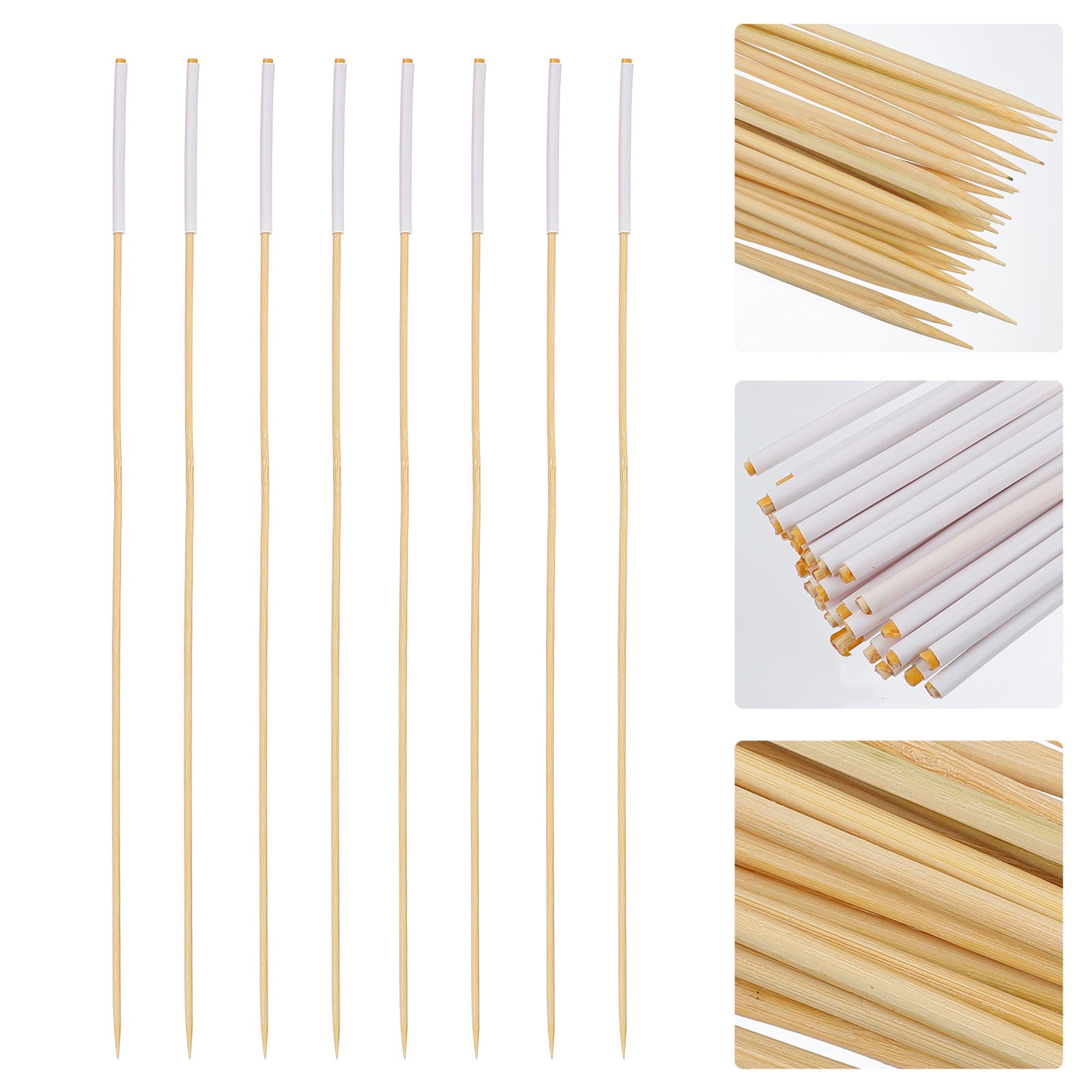 WESIEVYA 60Pcs DIY Bamboo Sticks Khaki 19.7x0.04in Bouquet Making Tools ...