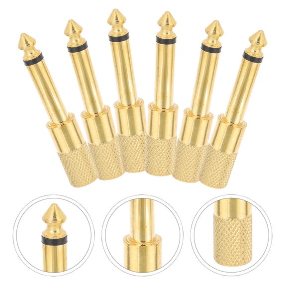 WESIEVYA 6Pcs Golden Stereo Plug Adapter Cables for Headphones and ...