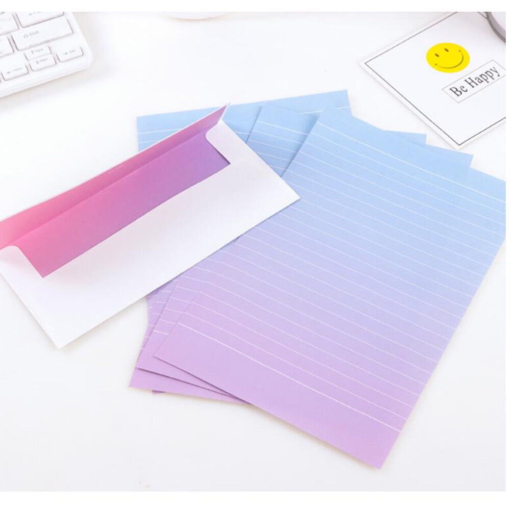 WESIEVYA 8 Sets Letter Paper and Envelopes Set Assorted Color for ...