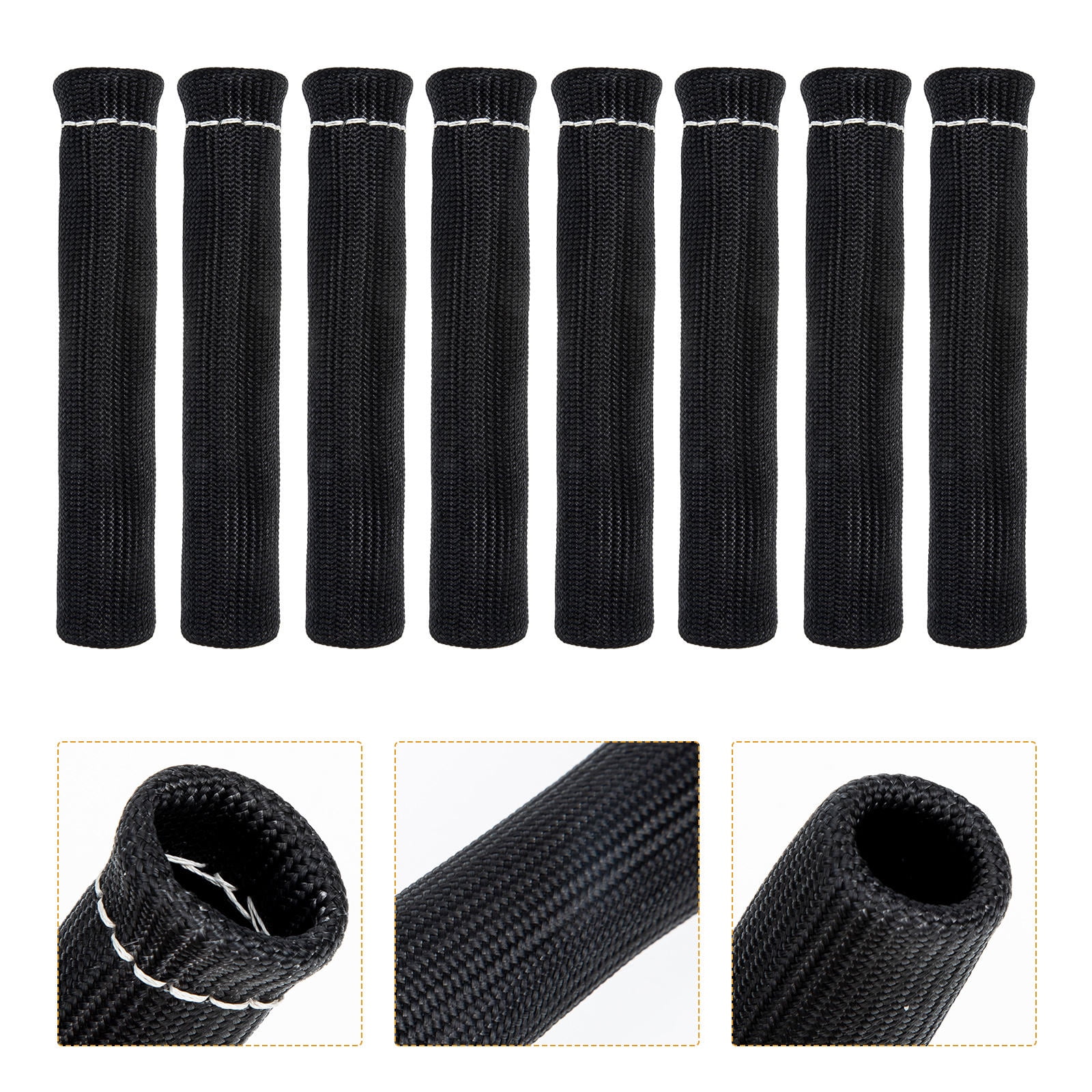 WESIEVYA 8Pcs Black Fiber Glass Spark Plug Wire Cover for Heat ...
