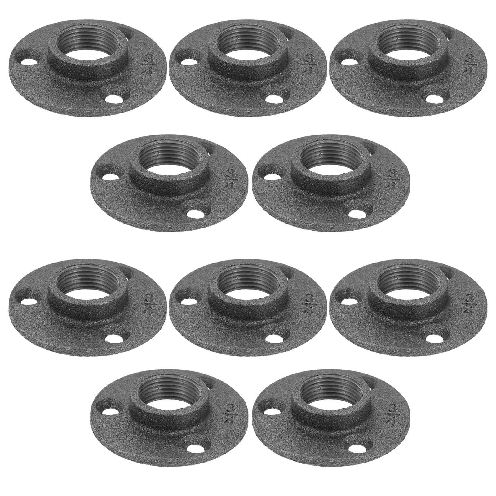 WESIEVYA Black Cast Iron Fittings 10Pcs for Flange Connection to Hose ...