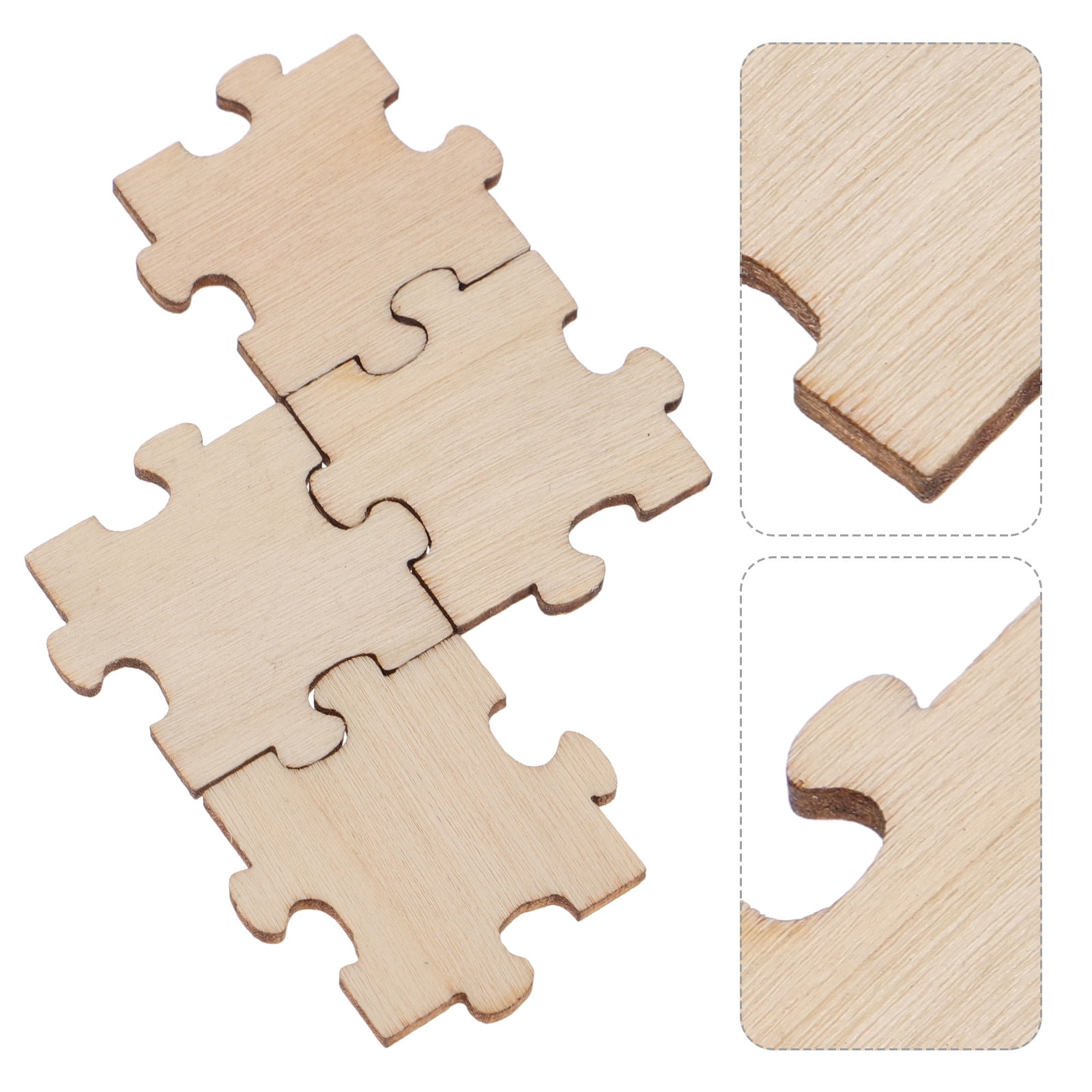 WESIEVYA DIY Wooden Slices Jigsaw Puzzle Chips 100PCS for Toddlers ...
