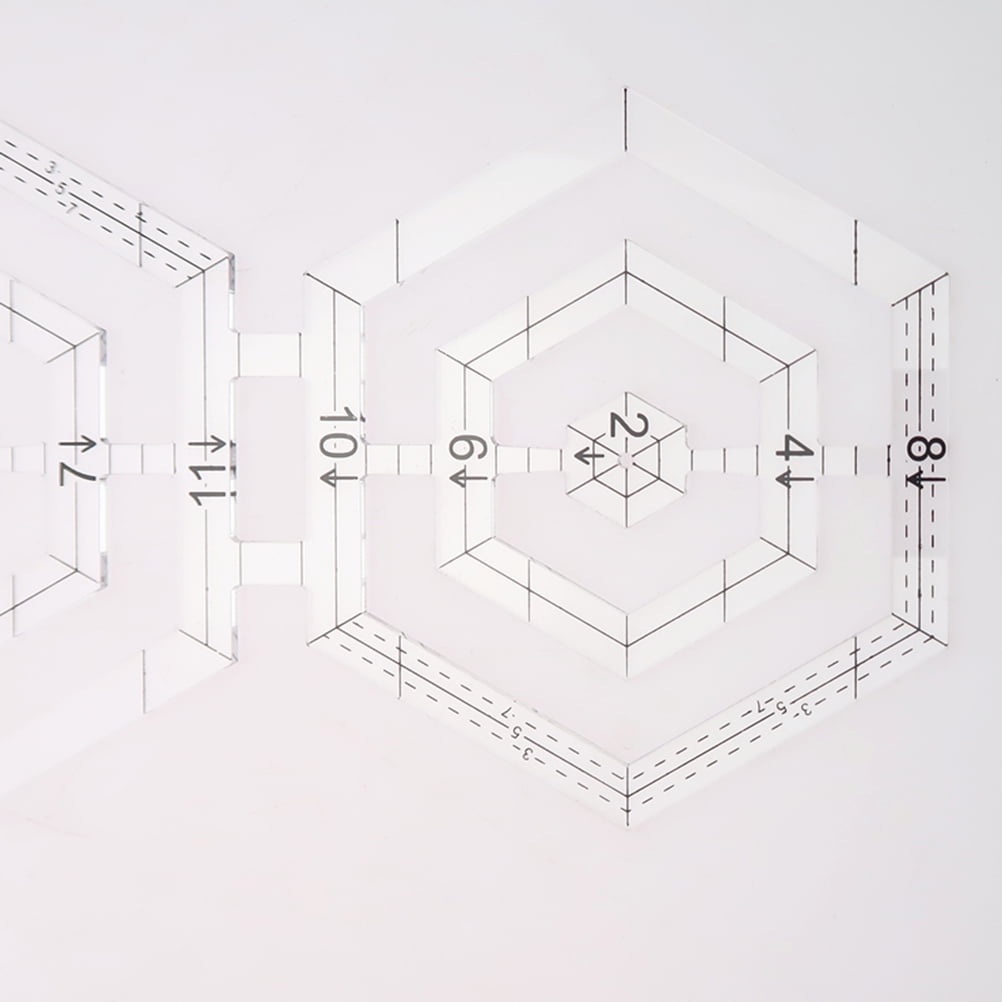 WESIEVYA Hexagon Shaped Quilting Template Clear Sewing Ruler 1Pack for ...