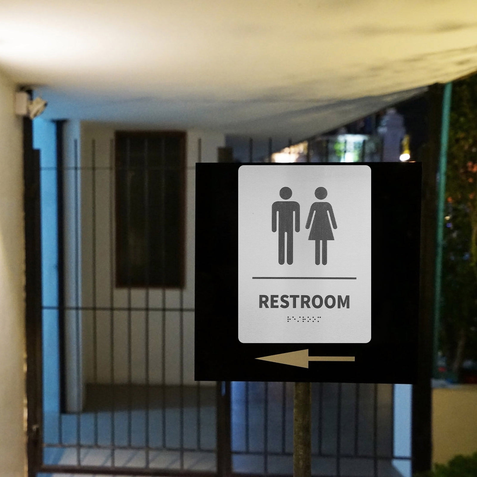 WESIEVYA Restroom Sign Toilet Notice Plaque Simple Design for 1Pcs 7 ...