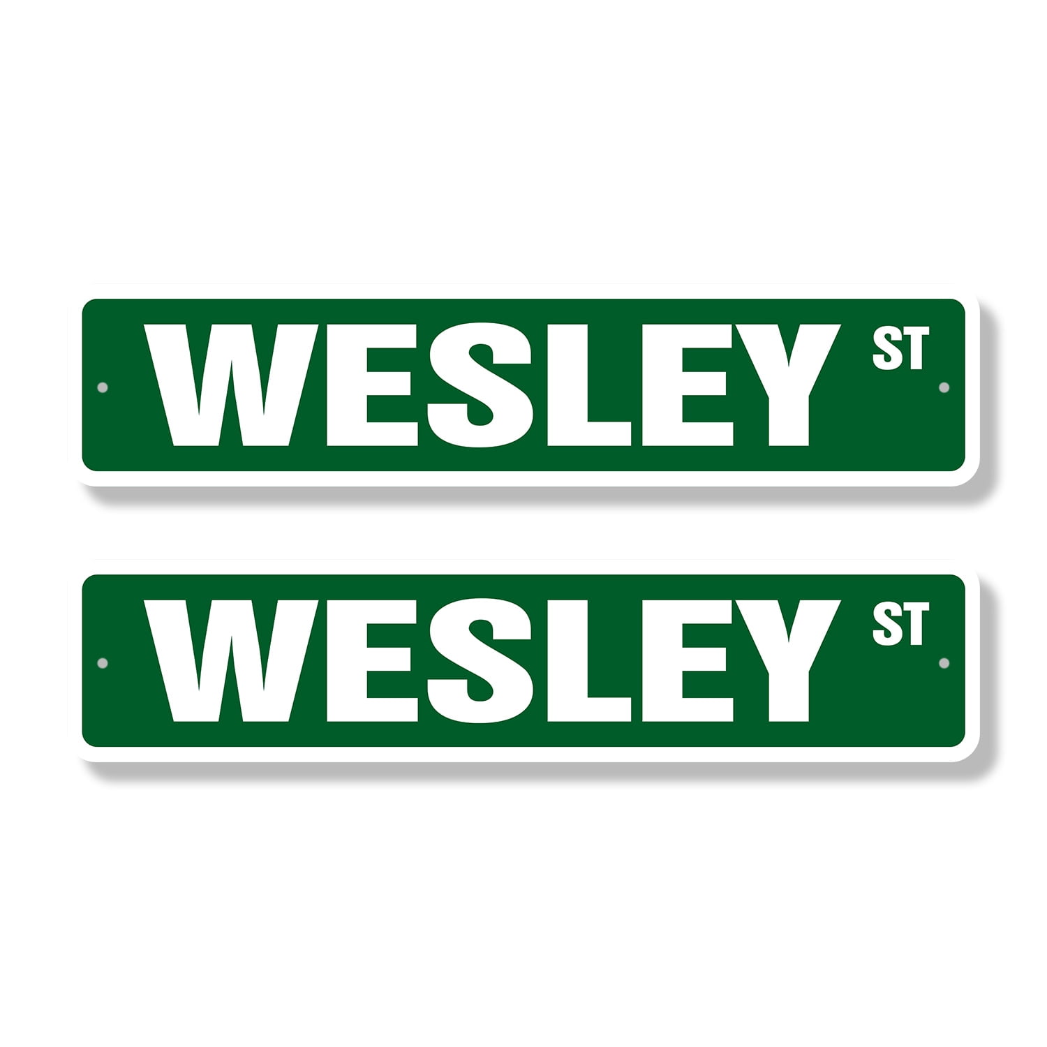 WESLEY Classic Street Sign (2 Pack) Childrens Name Room Sign Road Sign ...