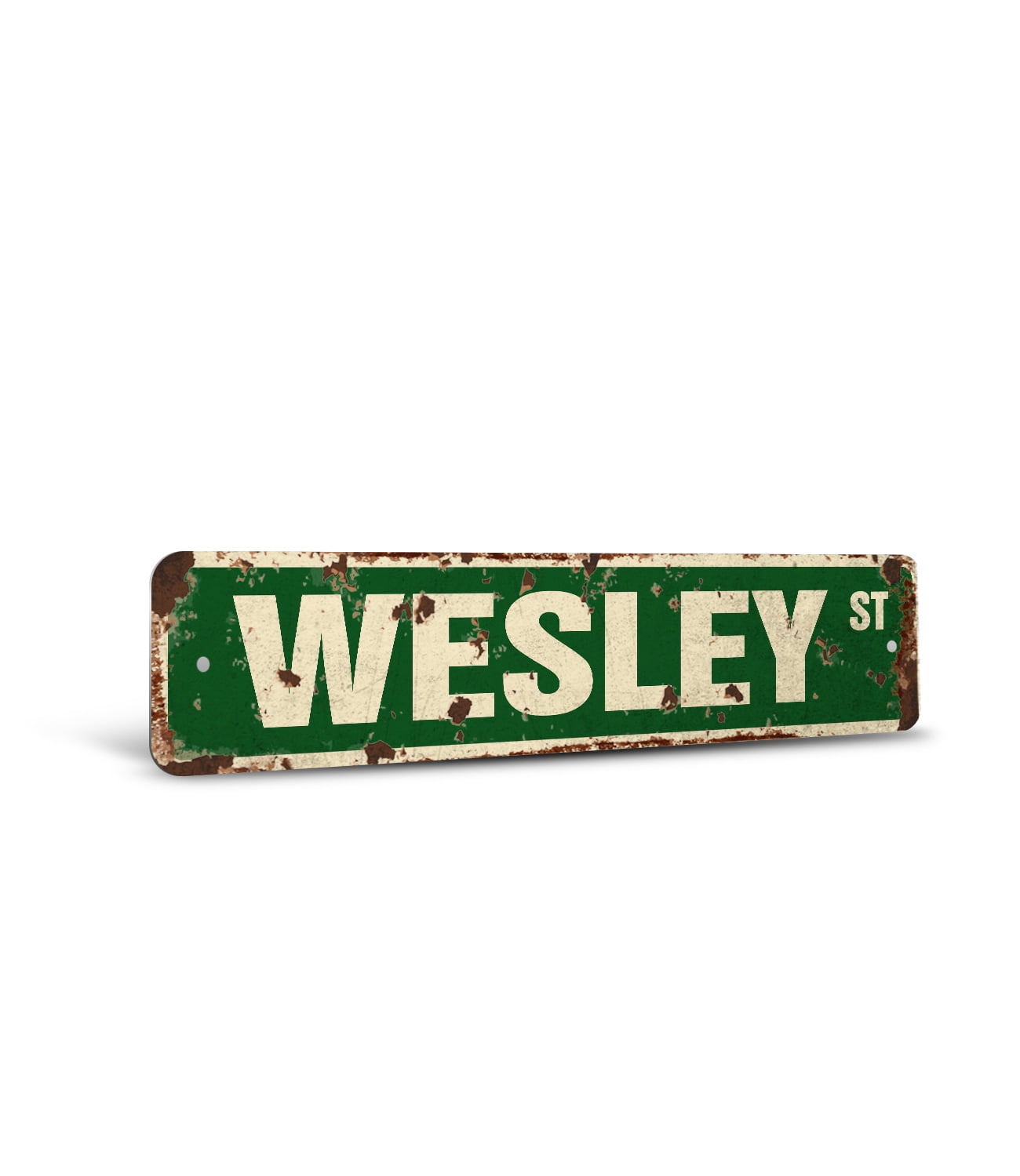 WESLEY Vintage Style Rustic Street Sign – Childrens Name Room Sign ...