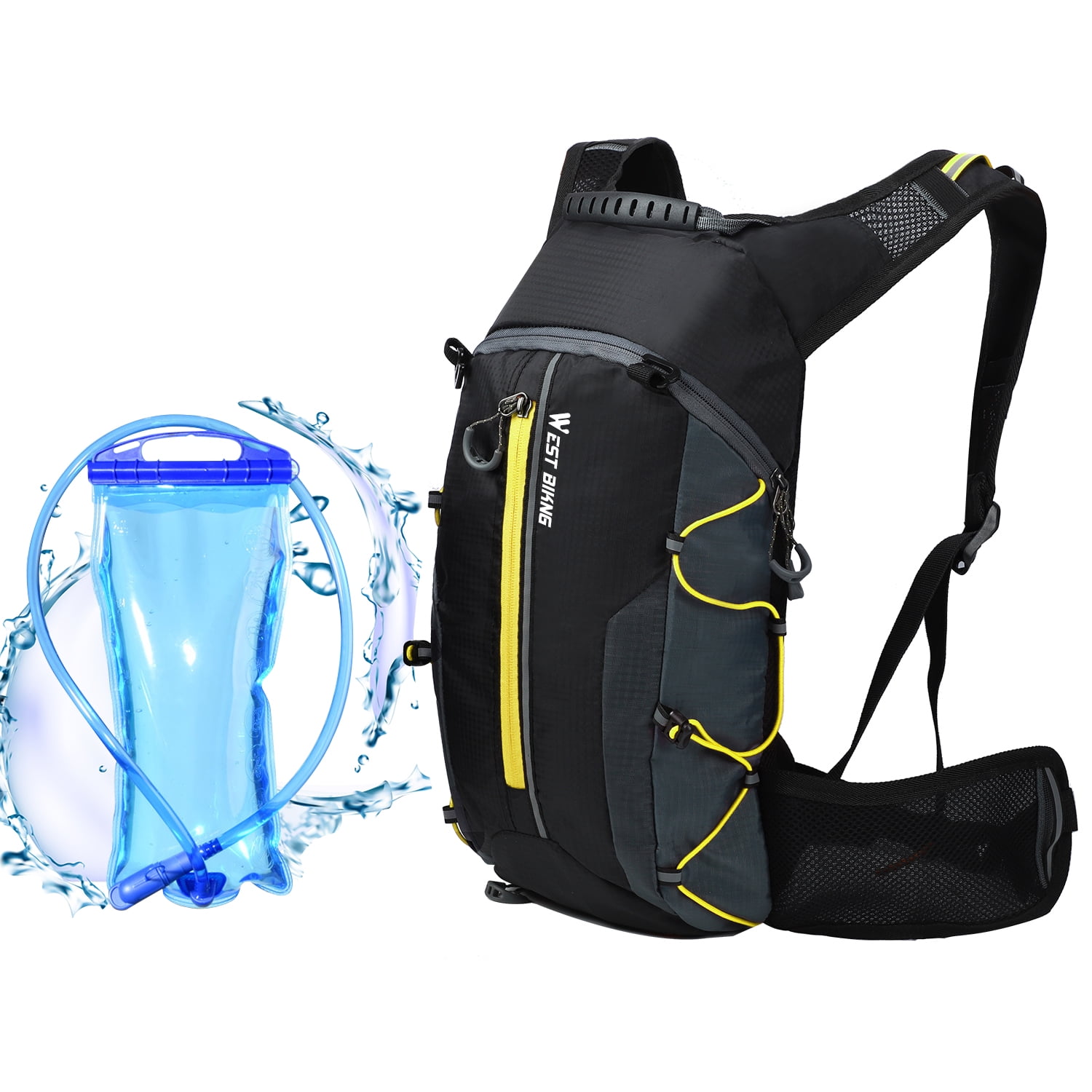 WEST BIKING 10L Travel Sports Backpack with 2L Water Bladder, Yellow ...