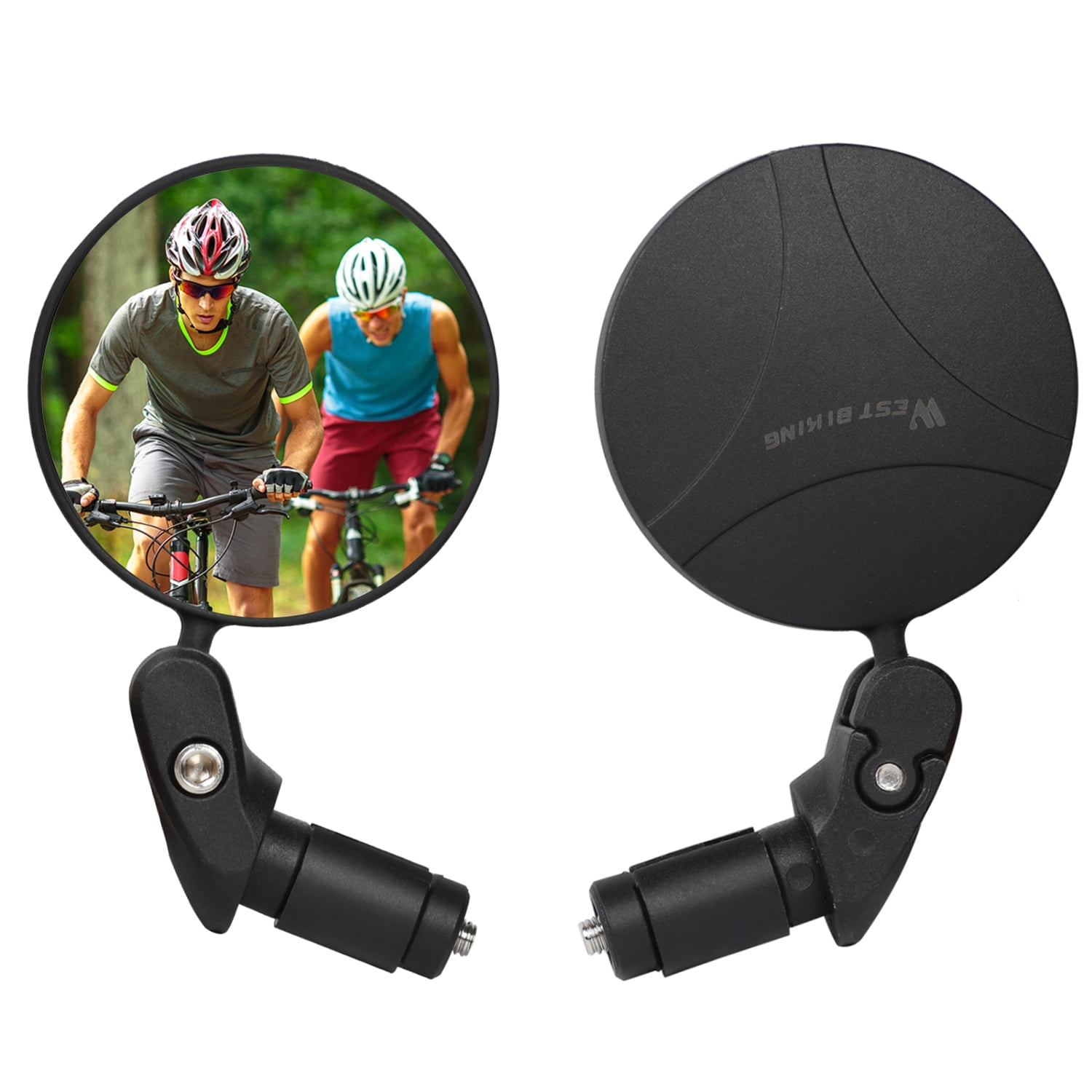 WEST BIKING Bicycle Mirrors 360 Rotating Adjustable HD Safety Handlebar ...