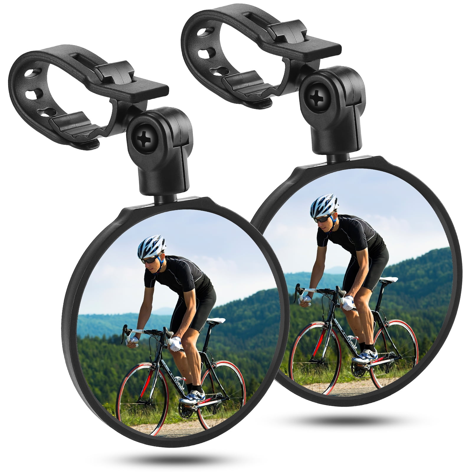 WEST BIKING Convex Bike Mirror, 360 Degree Wide Angle Mirror, 2 Pcs ...