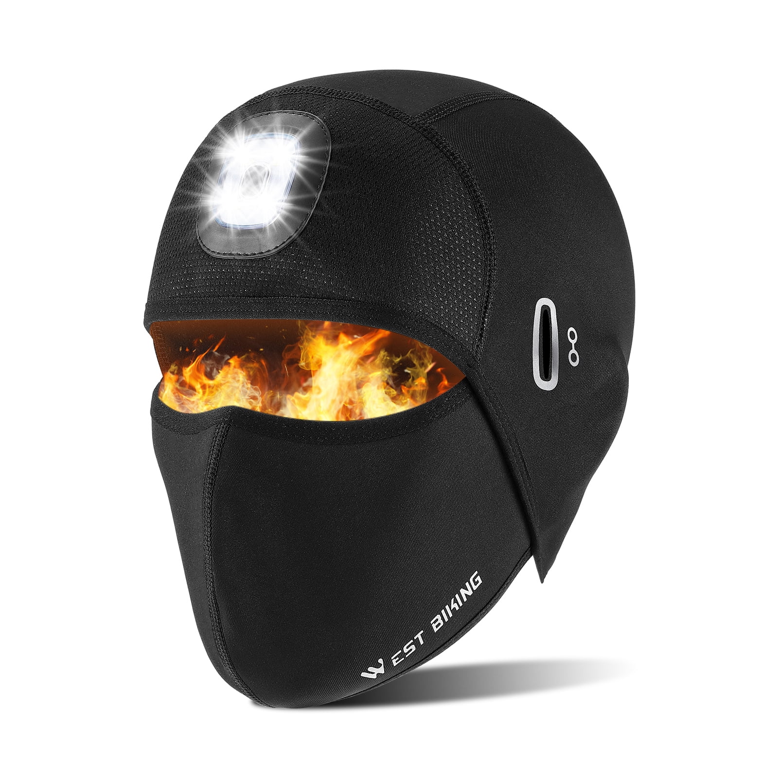 WEST BIKING Winter Sports Caps for Men Full Face Cover with LED Light ...