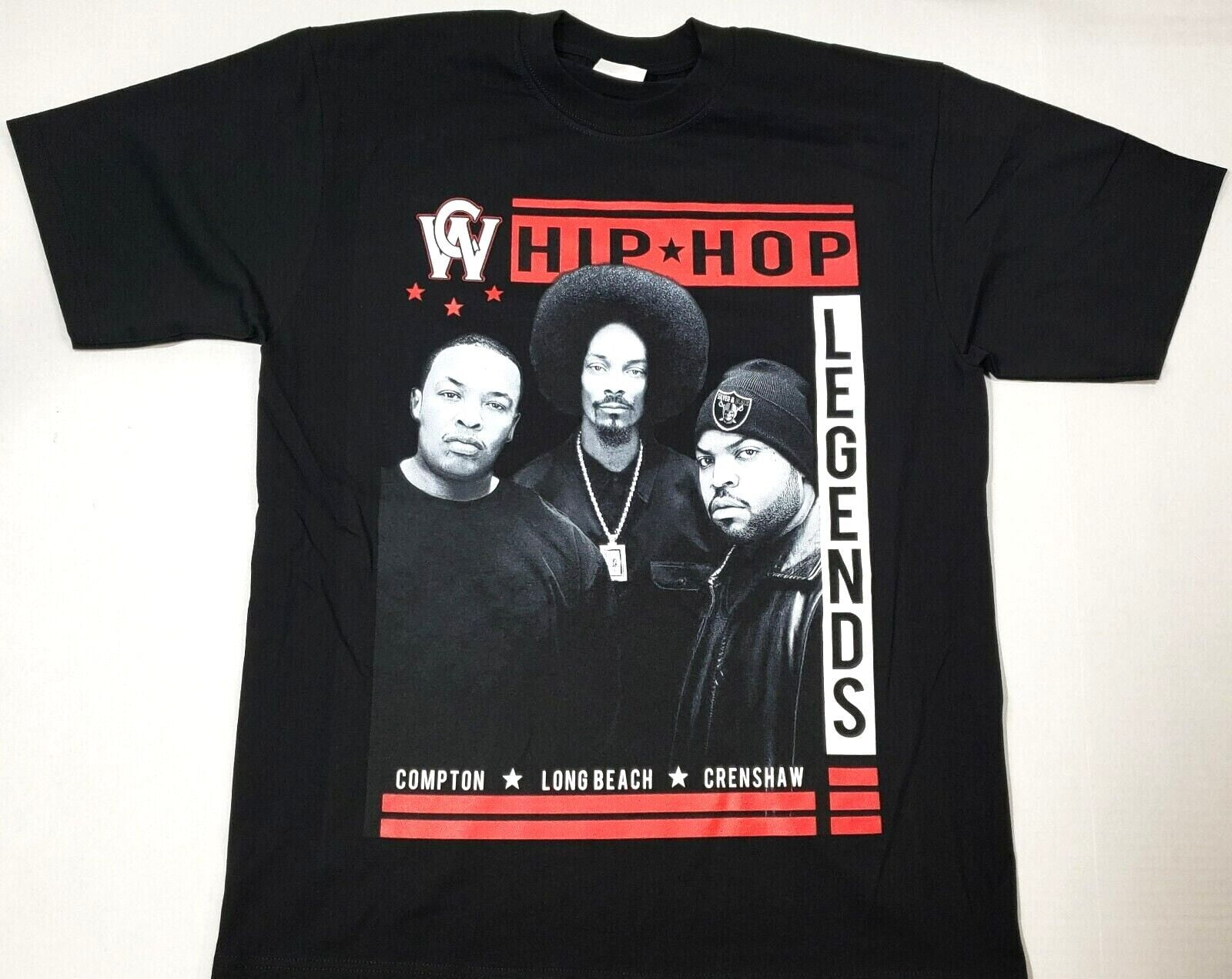 WEST COAST T-shirt Rap Hip Hop Legends Compton Long Beach Crenshaw Men ...