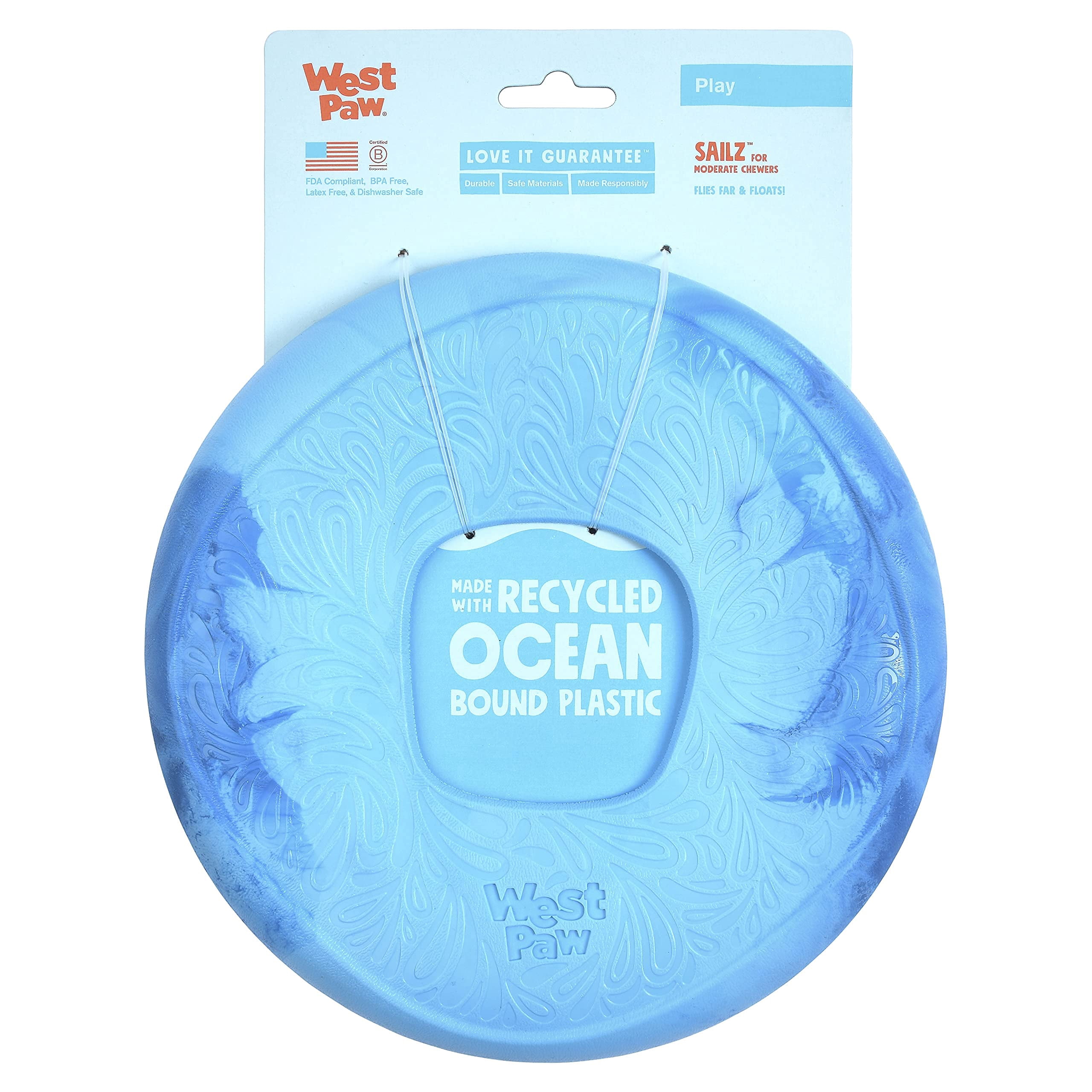 WEST PAW Seaflex Sailz Dog Toy Flying Disc - Machine Washable Dog Toys ...