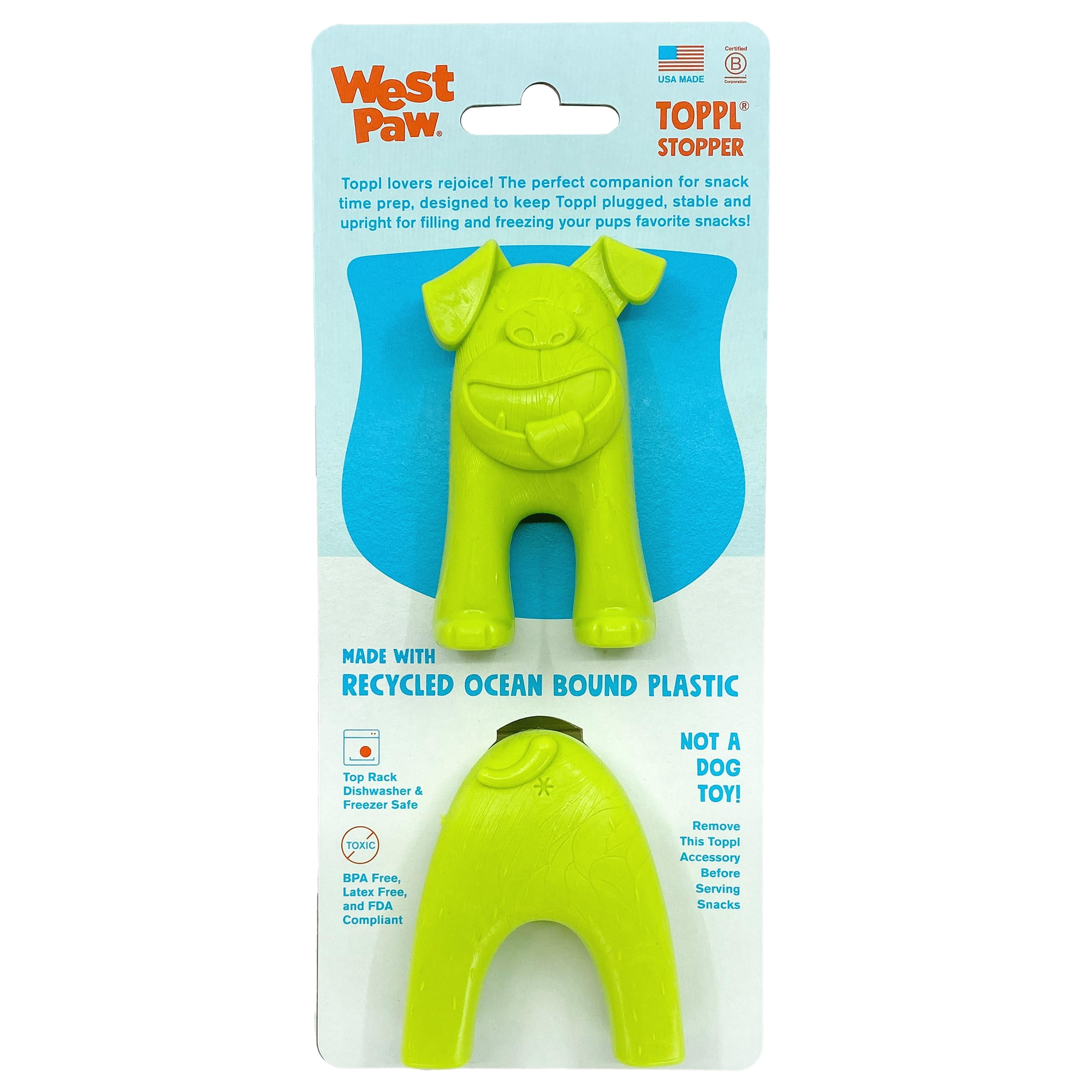 WEST PAW Toppl Stopper 2-Pack in ATT1Granny Smith - for Dog Enrichment ...