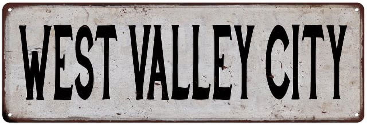WEST VALLEY CITY Vintage Look Rustic Metal 6x18 Sign City State ...