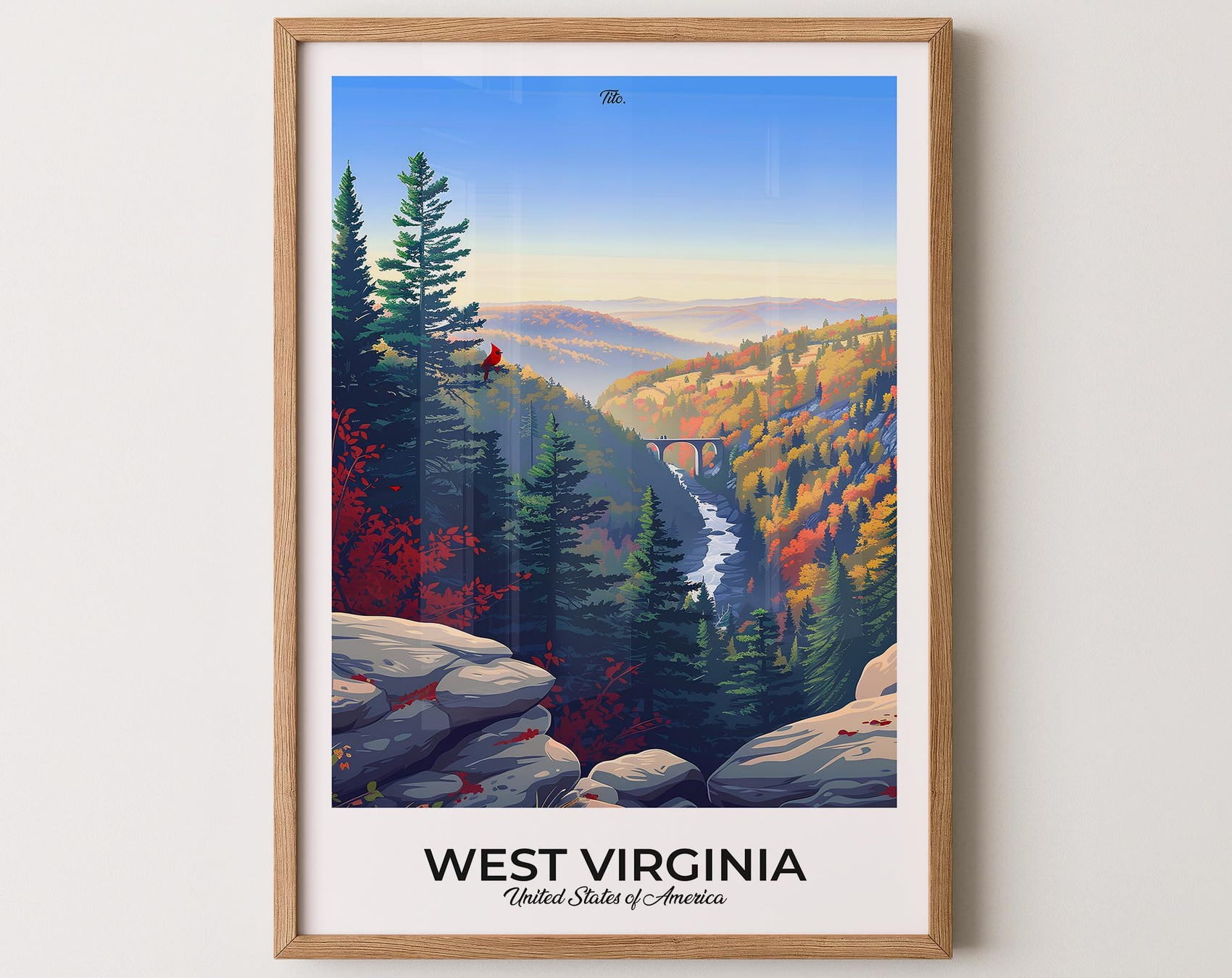 WEST VIRGINIA Poster, West Virginia Travel Poster, West Virginia Art ...