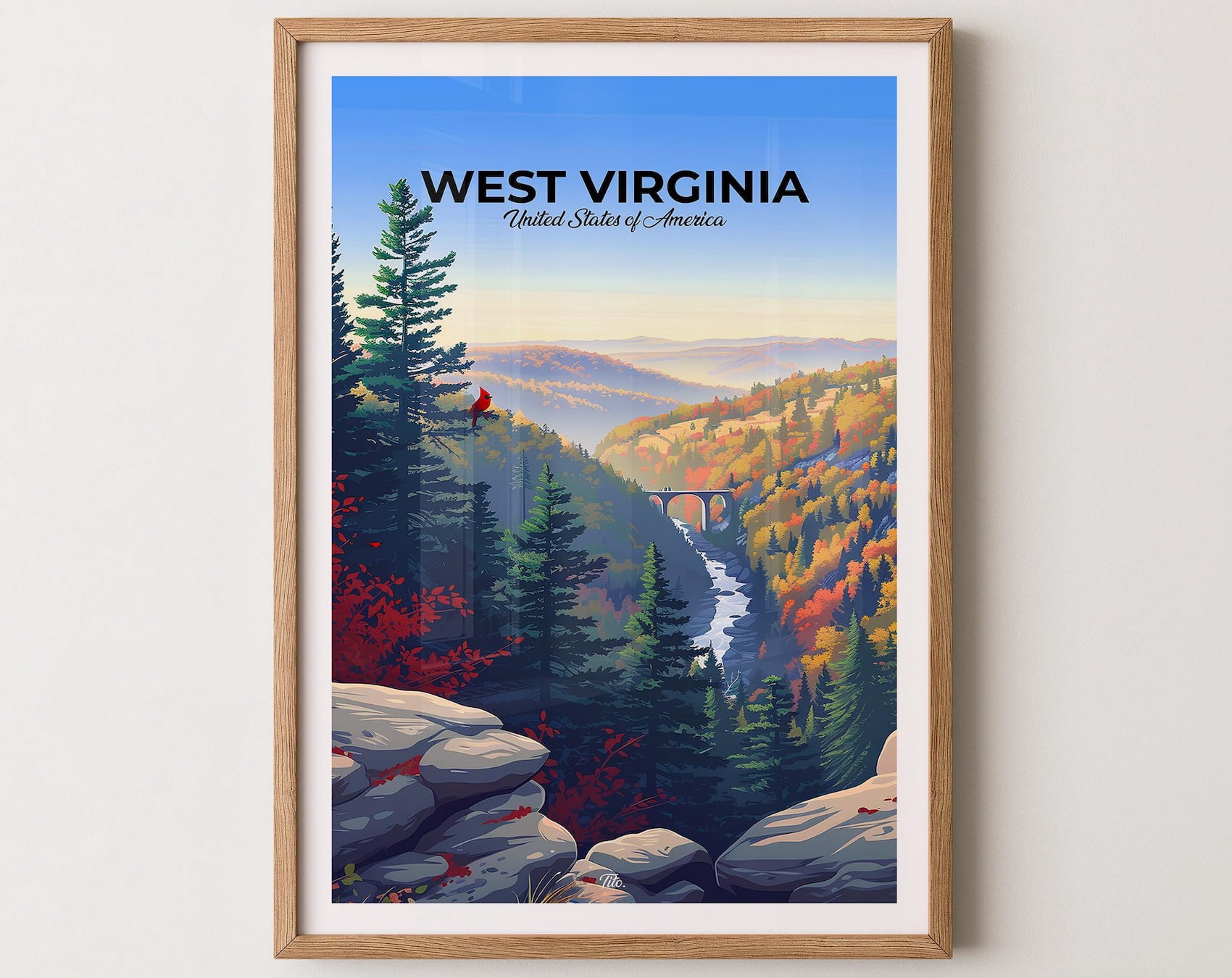 WEST VIRGINIA Poster, West Virginia Travel Poster, West Virginia Art ...