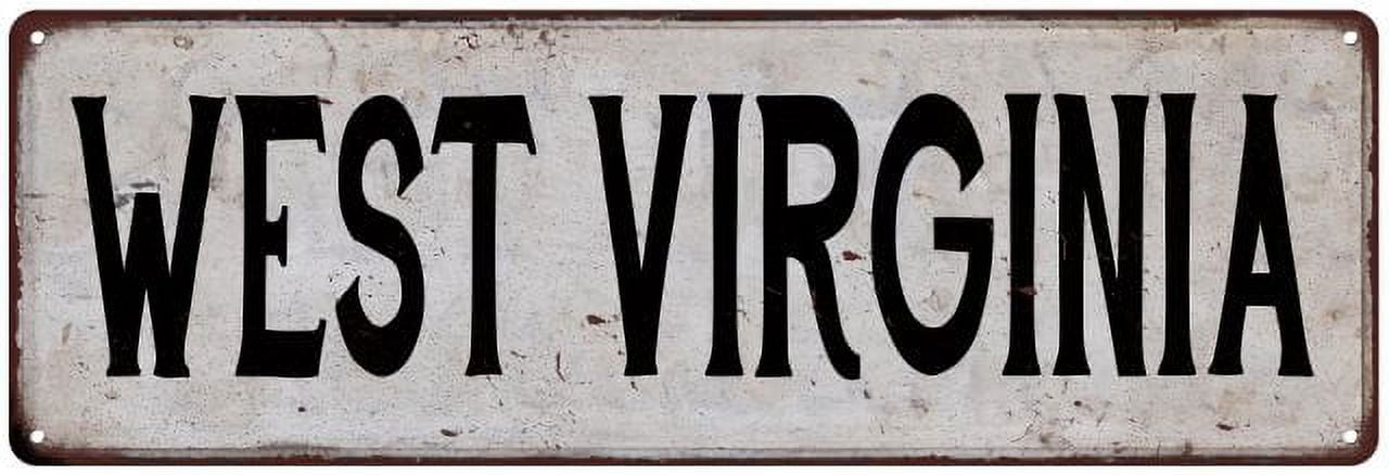 WEST VIRGINIA Vintage Look Rustic Metal 6x18 Sign City State ...