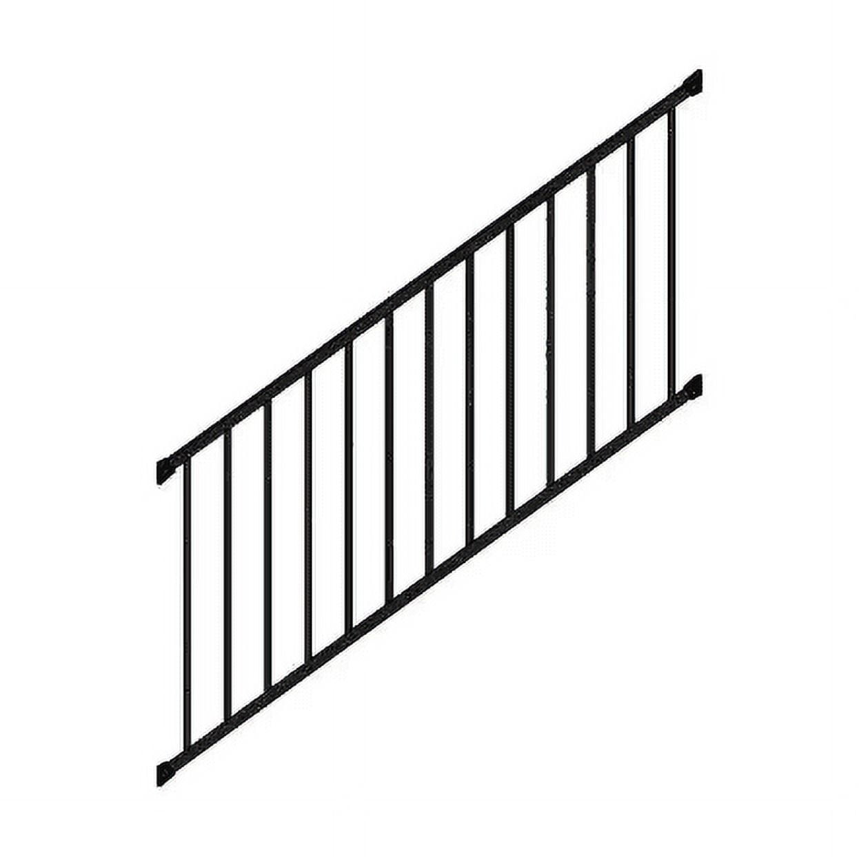 WESTBURY Tuscany 6 ft. x 36 in. Textured Black Aluminum Rail Kit Stair ...