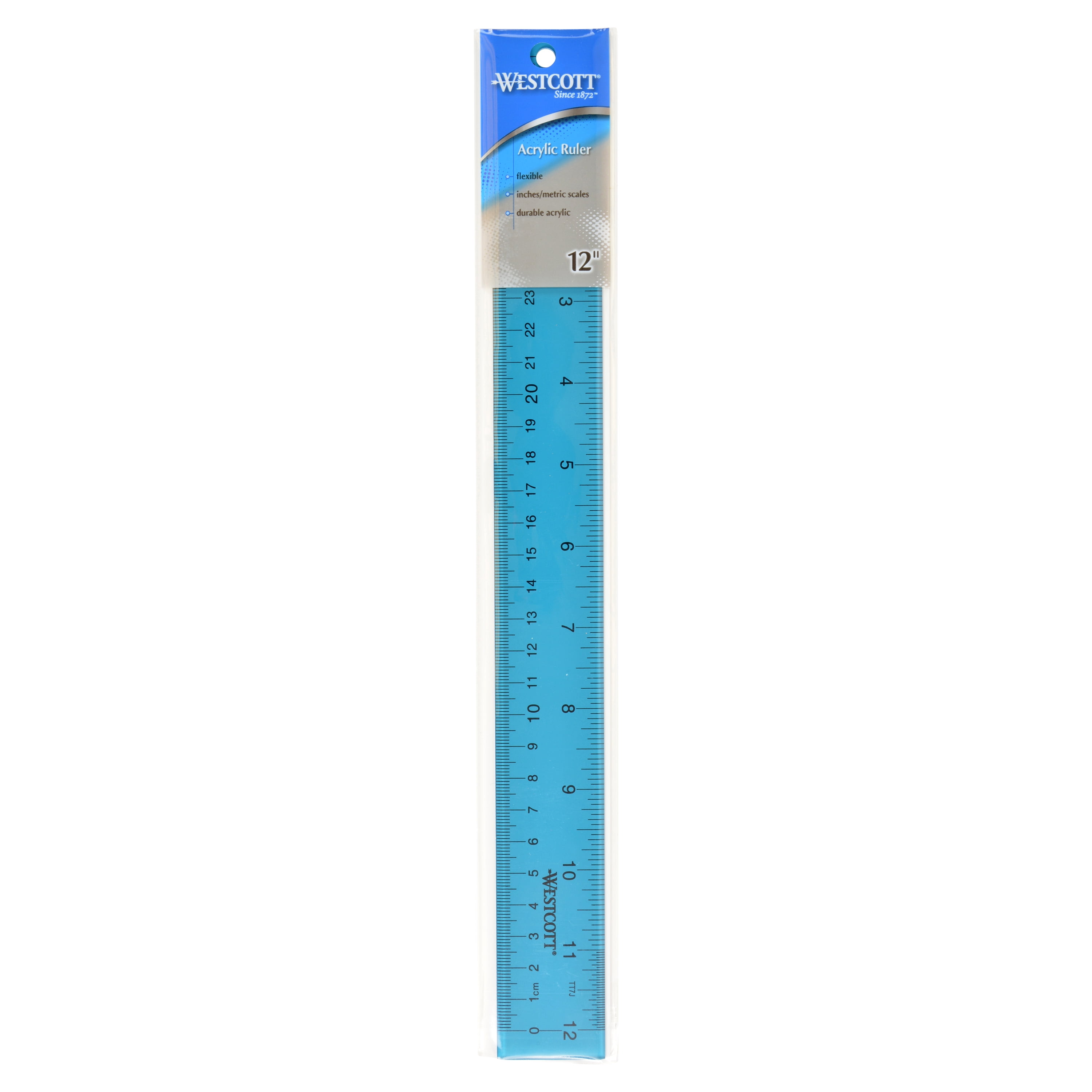 WESTCOTT Acrylic Transparent Ruler, 12 in, Teal - Walmart.com