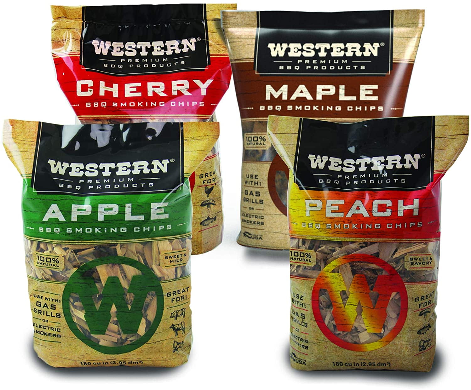 WESTERN BBQ Wood Smoker Chips for Charcoal Grill, 4 pack - Walmart.com