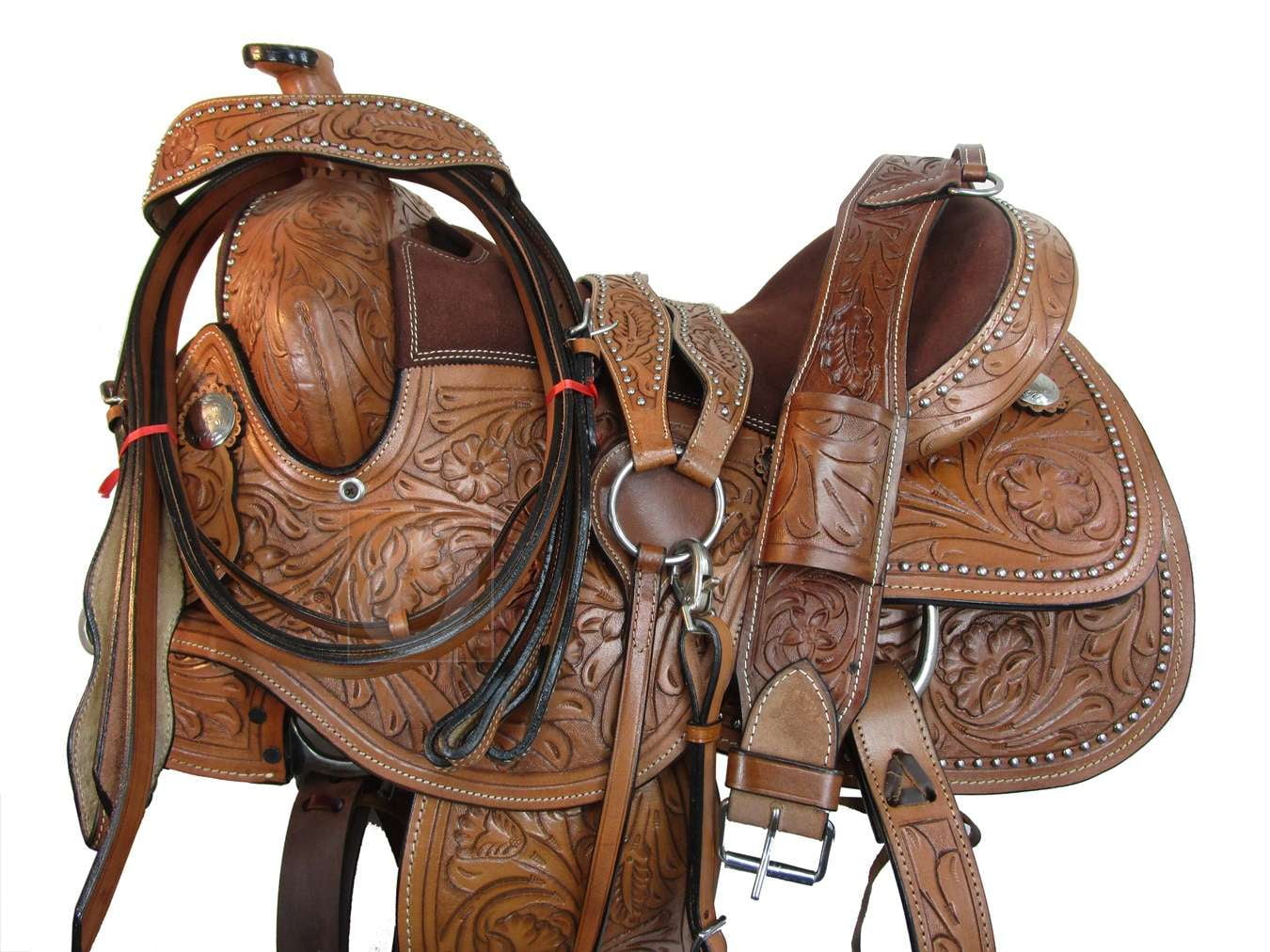 WESTERN SADDLE BARREL RACING HORSE TRAIL PLEASURE RODEO COWBOY TACK SET ...
