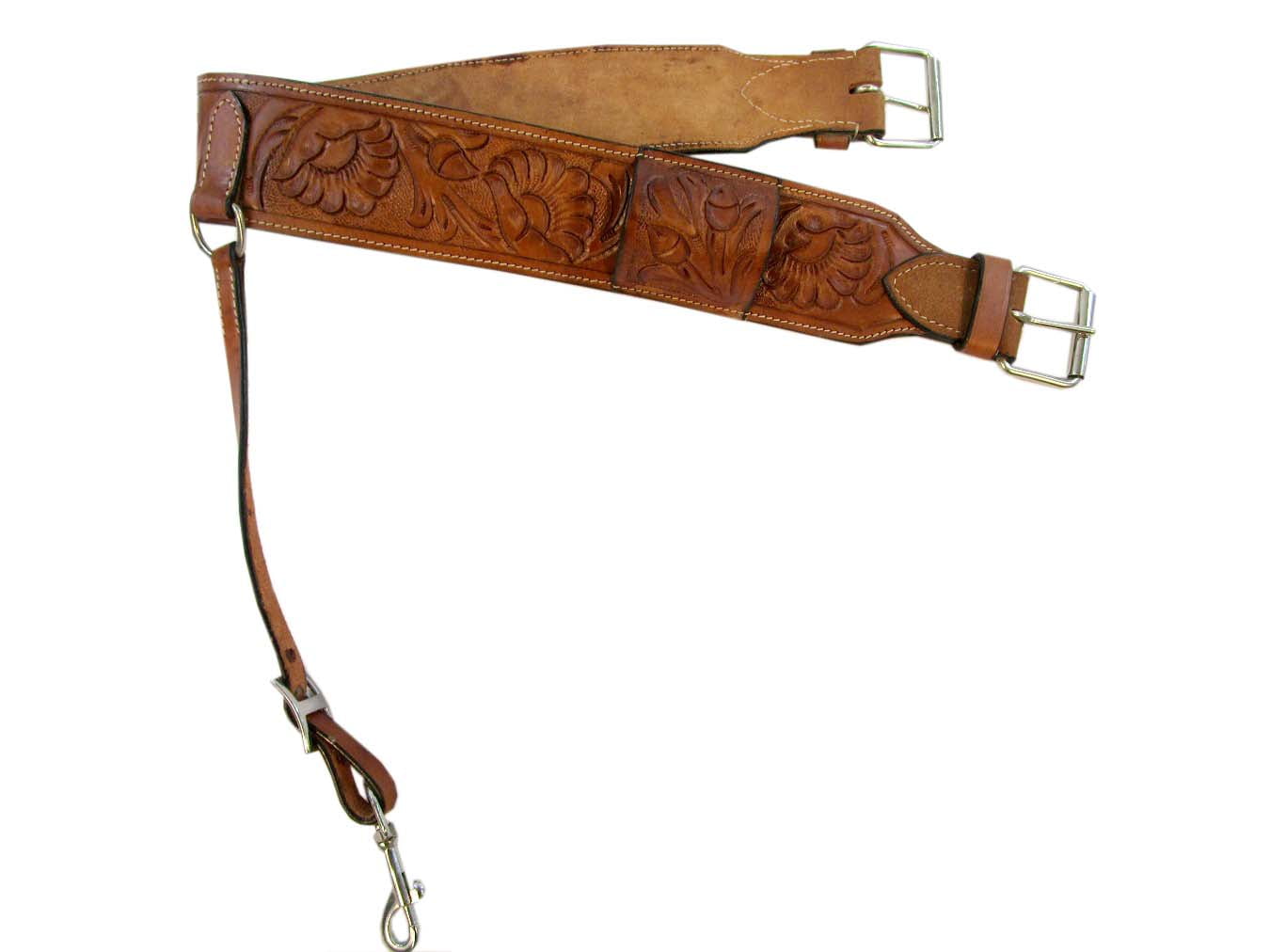 WESTERN SADDLE CINCH LEATHER BACK GIRTH ROPING RANCH BARREL TRAIL ...