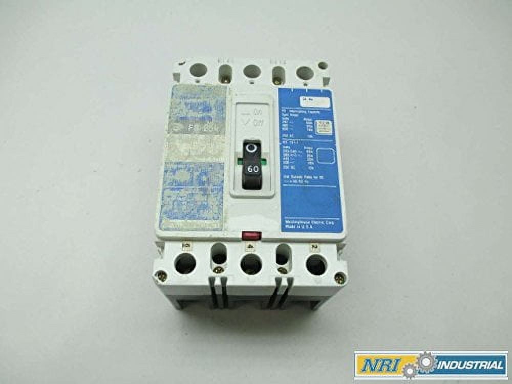 WESTINGHOUSE FD3060 3P 60A AMP 600V-AC CIRCUIT BREAKER D383537 ...