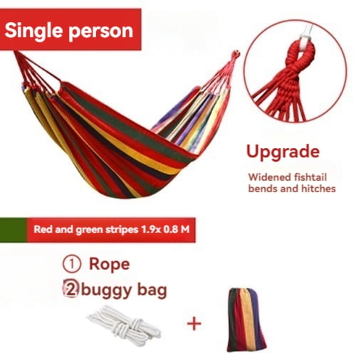 Outdoor Canvas Hammock Camping Swing Hammock with Tree Ropes Load ...
