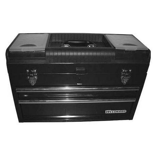 WESTWARD Tool Box, Steel, Black, 20 in W x 8 in D x 14 in H - Walmart.com