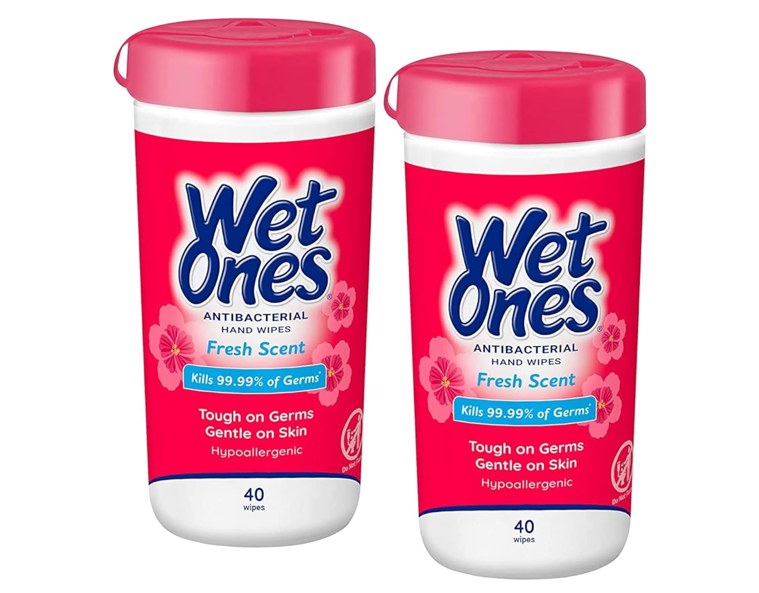 WET ONES Antibacterial Hand Wipes, Fresh Scent 40 Count (Pack of 2 ...