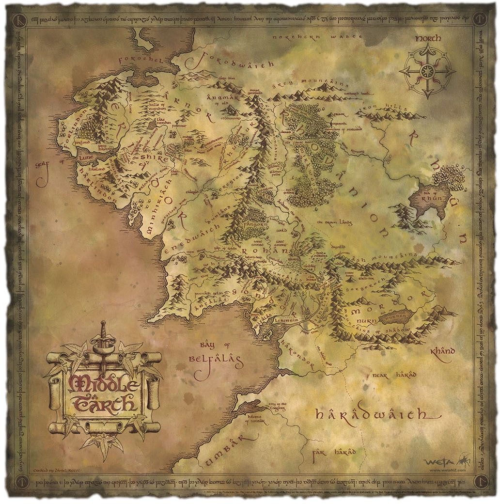 WETA Workshop Prop Replica - Lord of the Rings Trilogy - Parchment Map ...