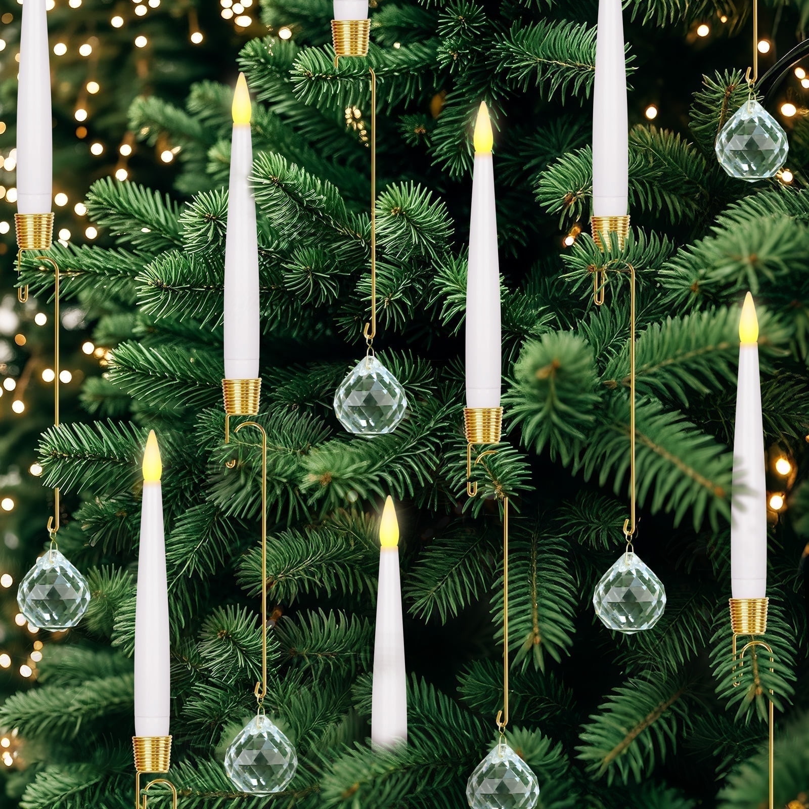 WETRBWEH 12 Pcs Flameless Christmas Tree Candles with Remote, Hanging ...