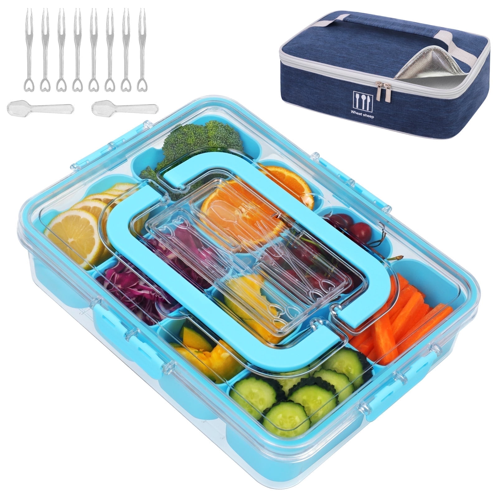 WETRBWEH Snackle Box Container, 8 Compartment Snack Divider Container ...