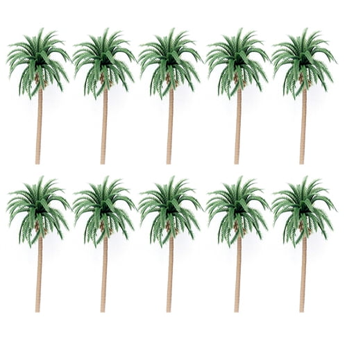WETS 10Pcs Mini Artificial Coconut Palm Trees Model DIY Landscape ...