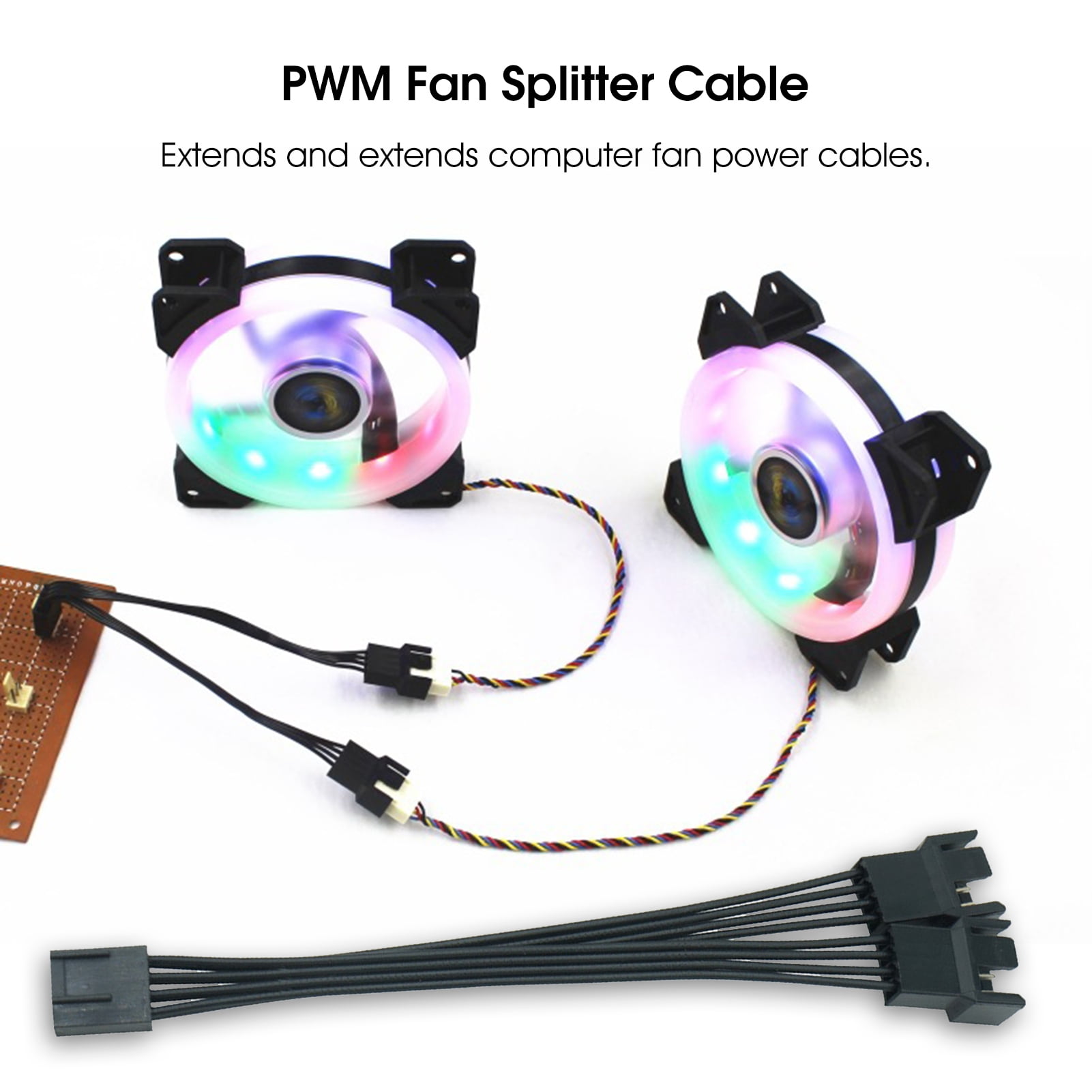 WETS 13.5cm PWM Fan Splitter Cable Professional Tinned Copper Wide ...