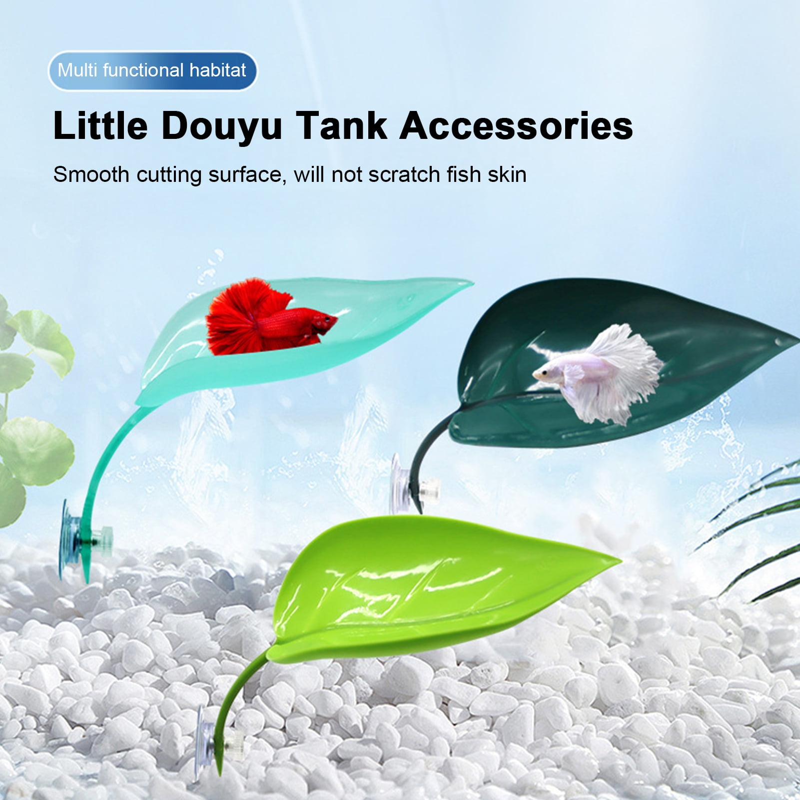 WETS 3 Pcs Turtle Basking Platform Leaf Shape Bearded Dragon Basking ...